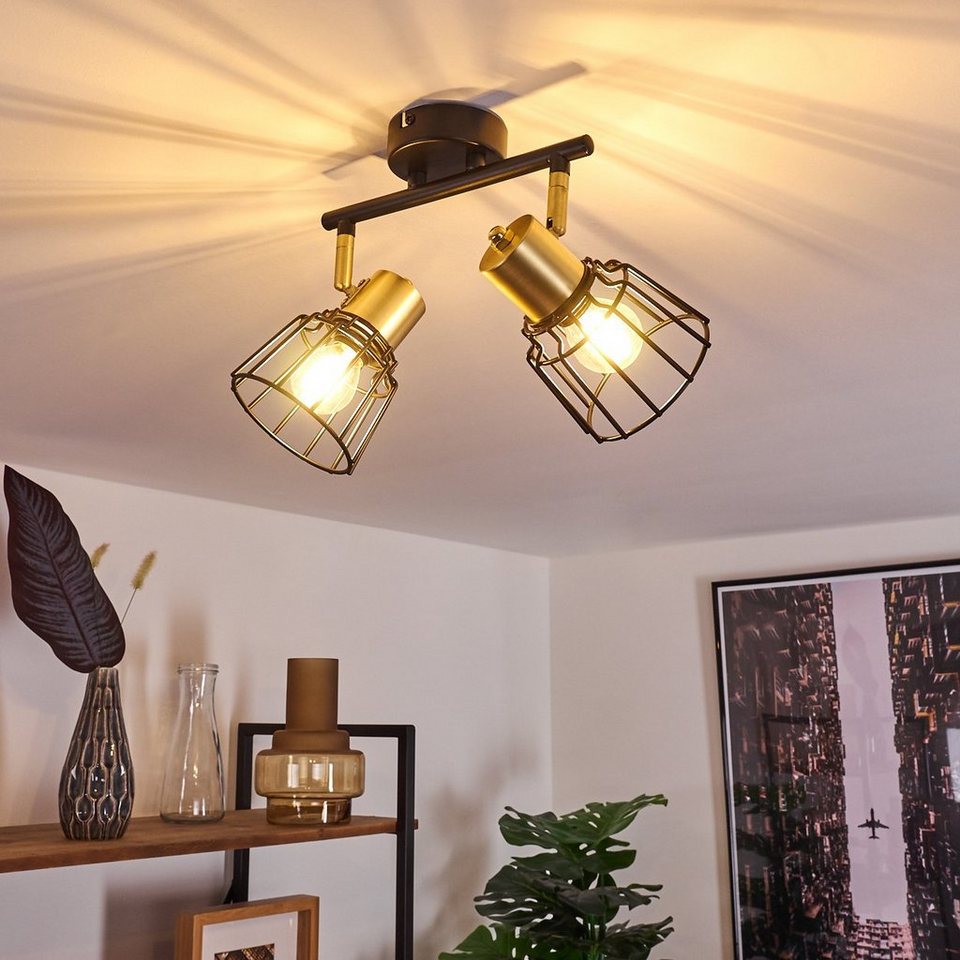 Hofstein Deckenleuchte Mure Zimmerlampe Aus Metall In Schwarzgold