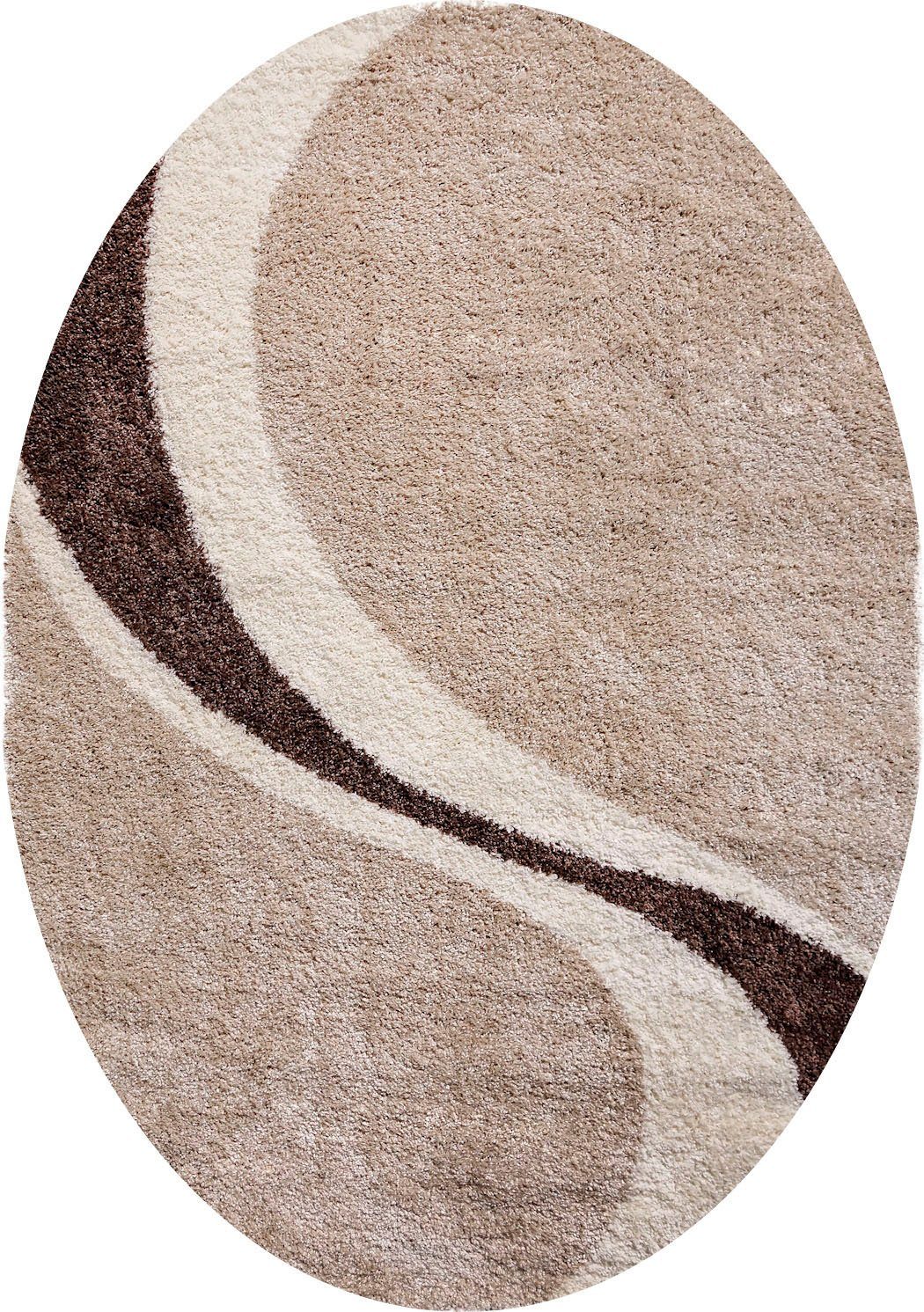 Hochflor Teppich Fantasy My Home Oval Höhe 30 Mm Luxus Hochflor