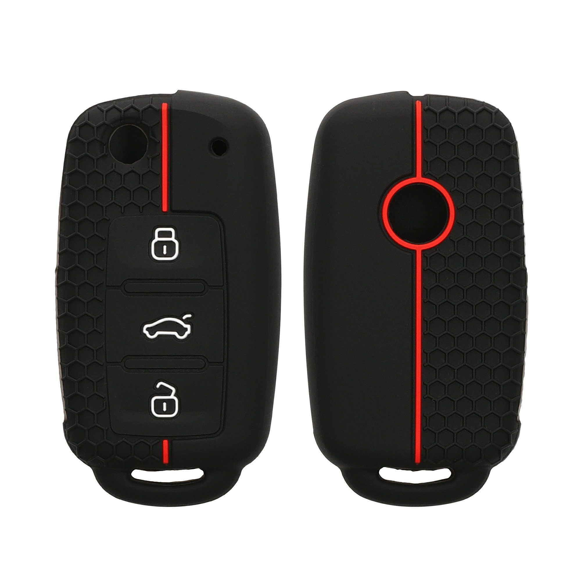 Kwmobile Schlüsseltasche Autoschlüssel Silikon Hülle Für Vw Skoda Seat