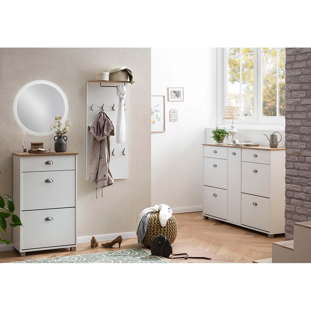 Lomadox Garderoben Set Madison 80 Spar Set 4 St Mattweiß Eiche