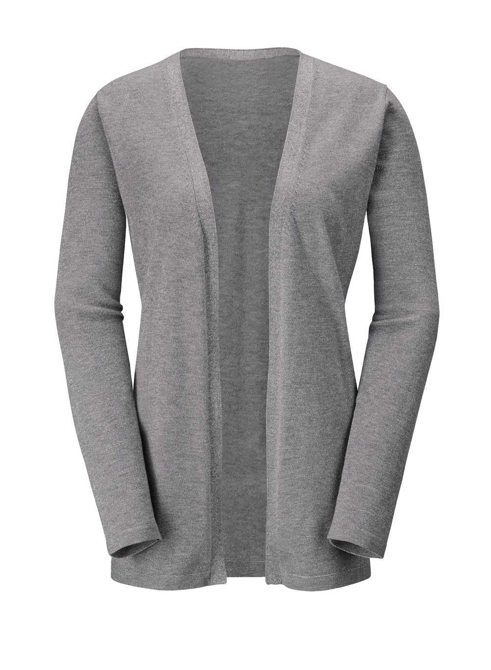 Creation L Strickjacke Création L Damen Feinstrickjacke Grau Silber