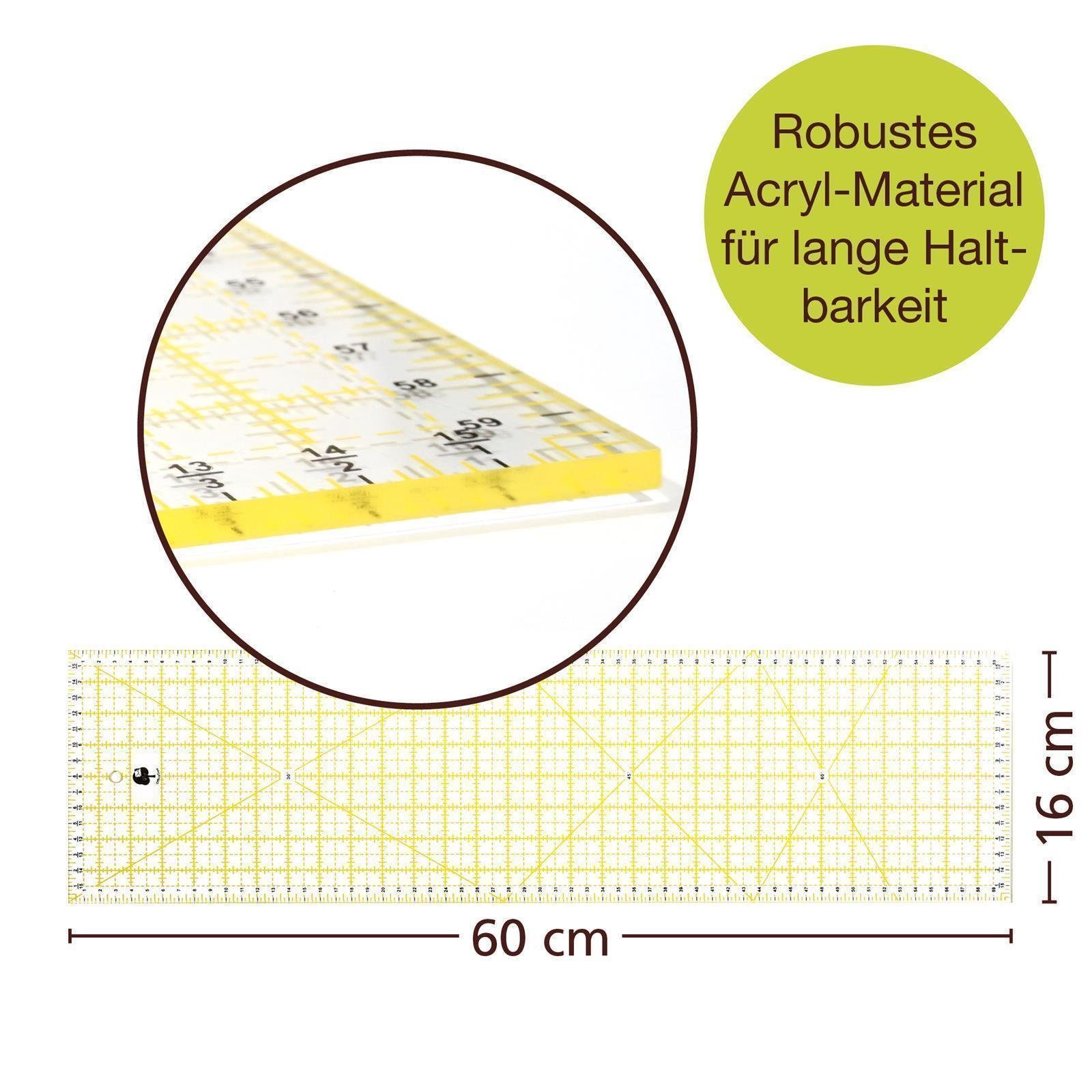 OfficeTree Lineal Schneiderlineal - 60x16 cm, Patchworklineal Lineal ...