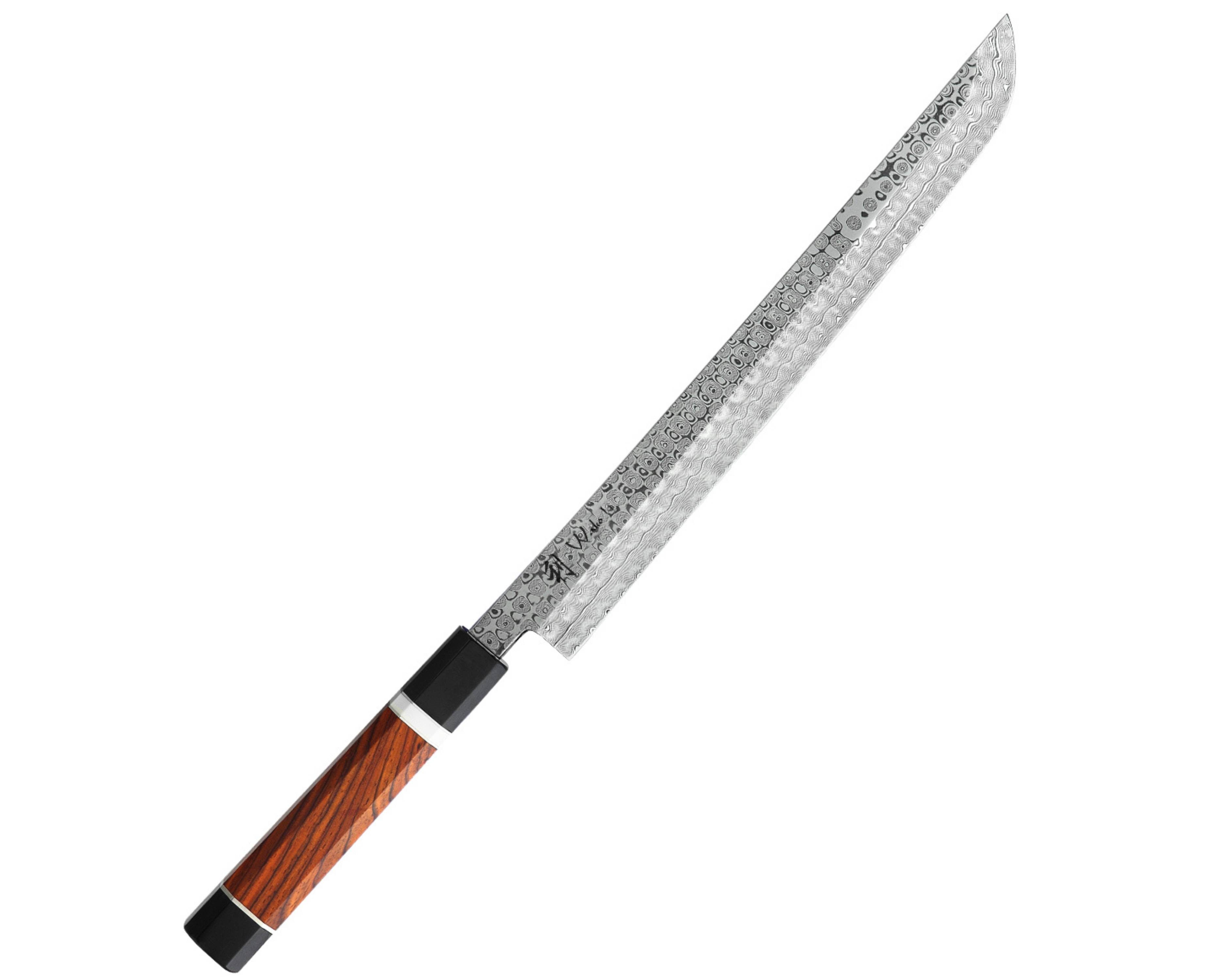 Wakoli Allzweckmesser Seishin, Sakimaru mit 28cm Klinge aus 110 Lagen Voll-Damast, Wüsteneis ...
