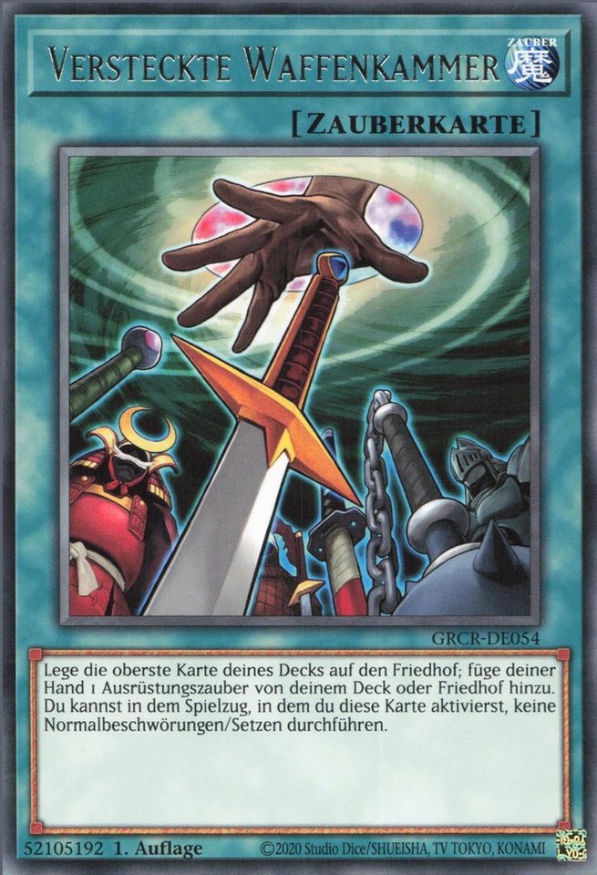 Recollectibles Sammelkarte Yugioh Karte Versteckte Waffenkammer Deutsch