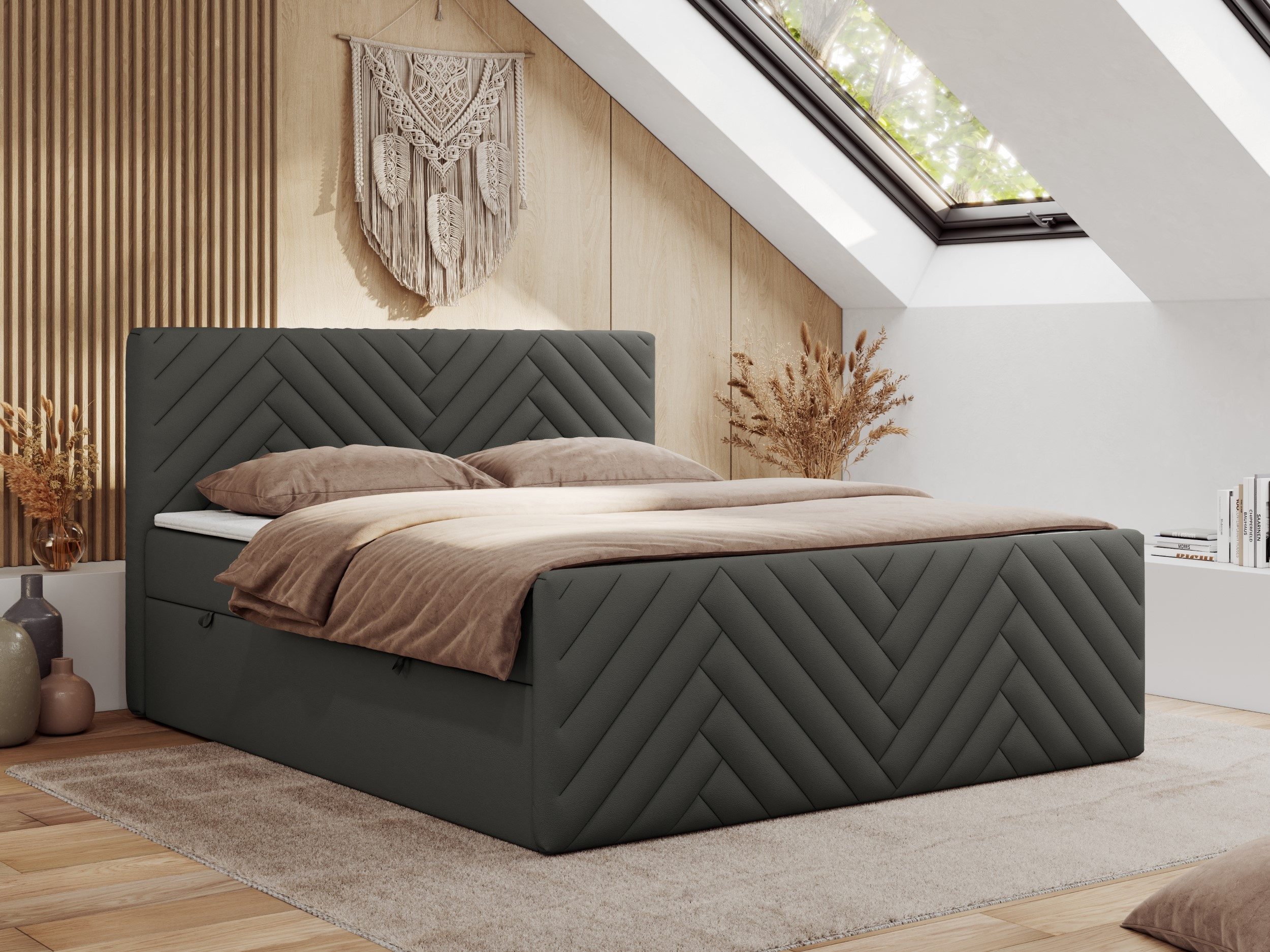 Mks MÖbel Boxspringbett Paris Duo Packung Set Doppelbett Zwei