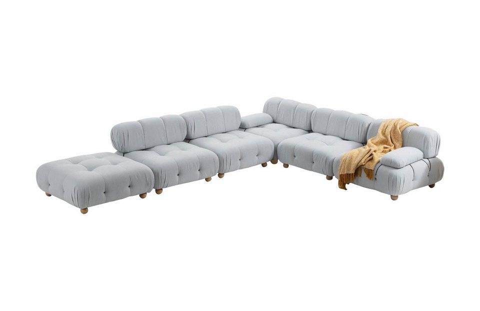 Jvmoebel Ecksofa Ecksofa Sofa Stoff Wohnzimmer Sofas Eck Grau Modern