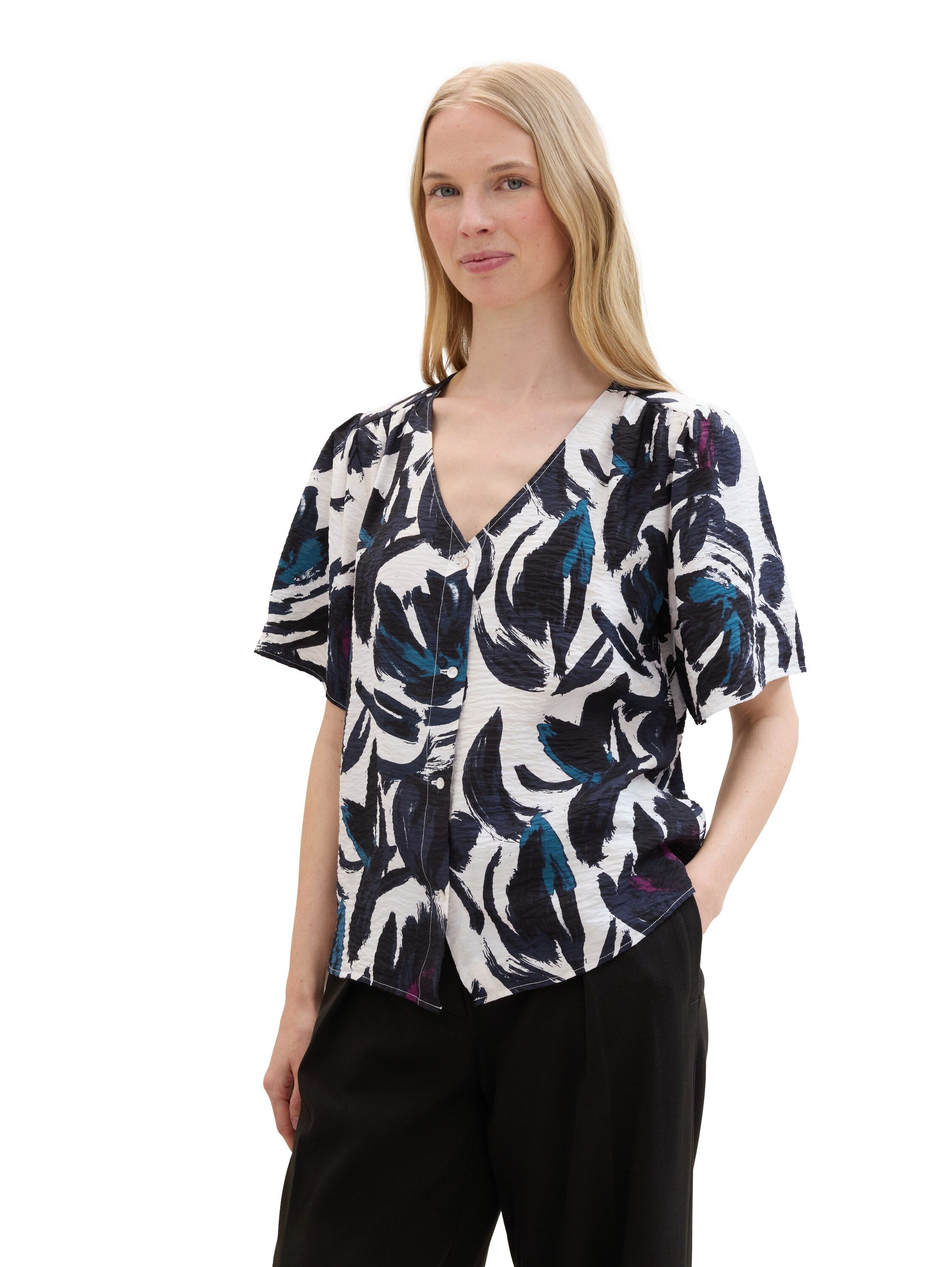 Tom Tailor Kurzarmbluse Mit All Over Print