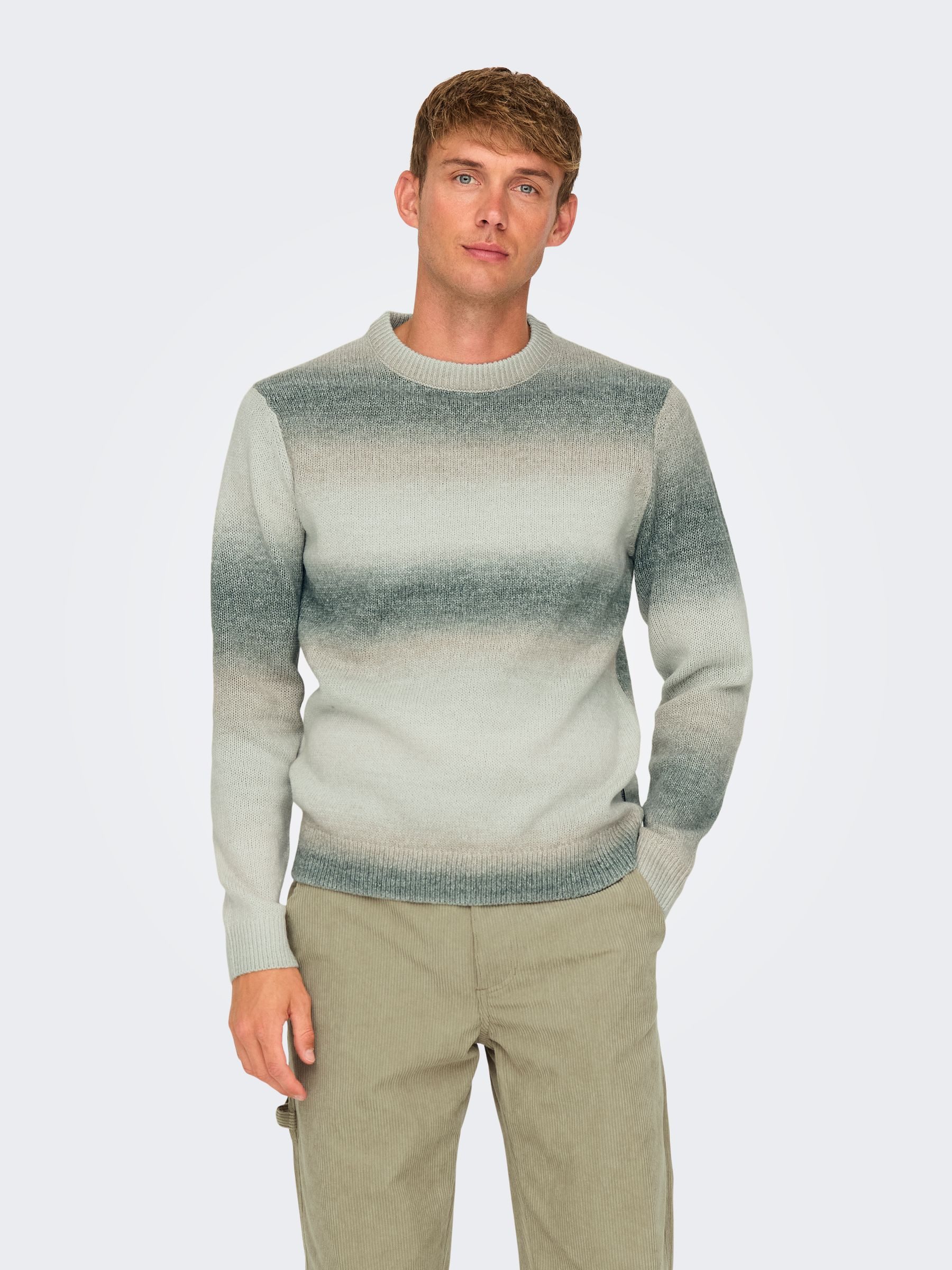 ONLY & SONS Strickpullover Strickpullover Rundhals Flachstrick Regular Fit ONSTIMBER REG 5 SPRAY ...