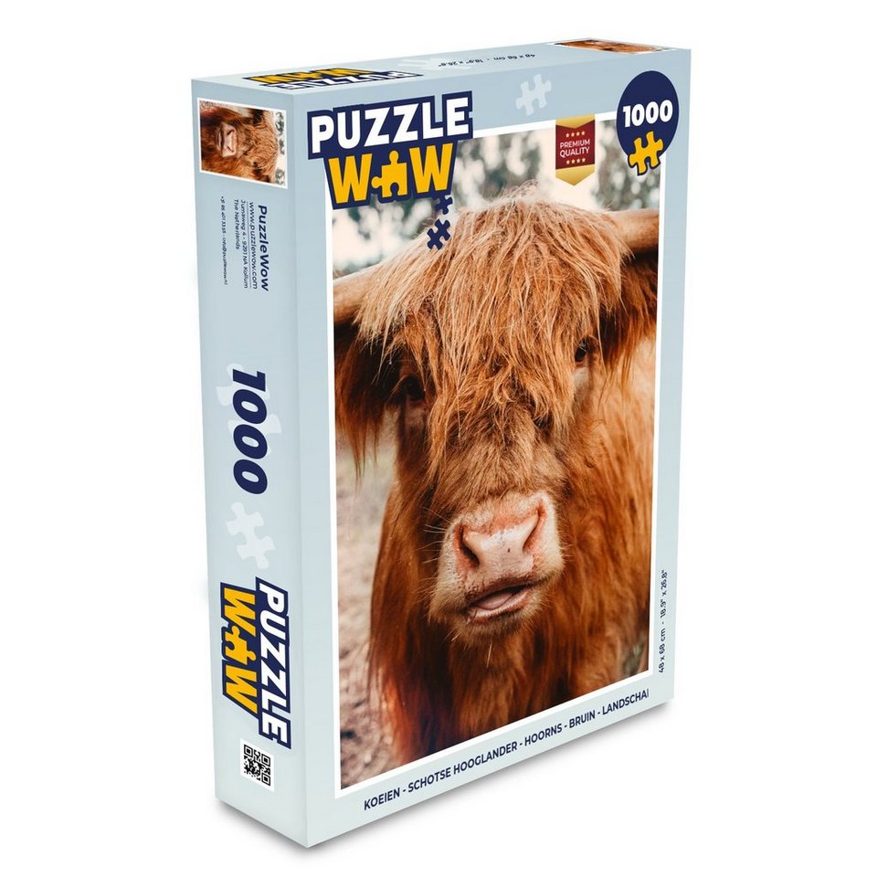 Muchowow Puzzle Kuh Schottischer Hochländer Hörner Braun