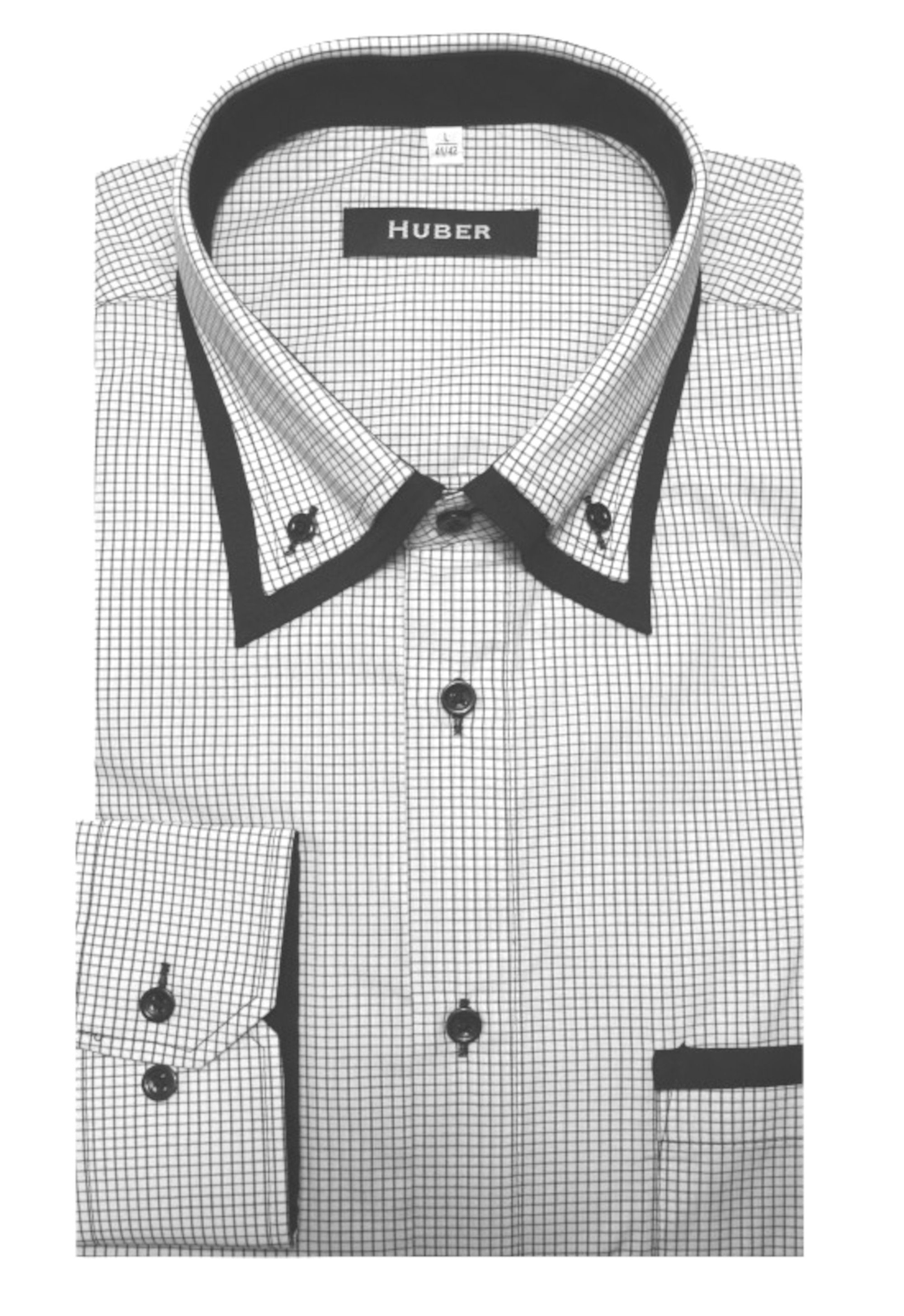 Huber Hemden Langarmhemd Hu 0078 Button Down Kragen Regular Fit