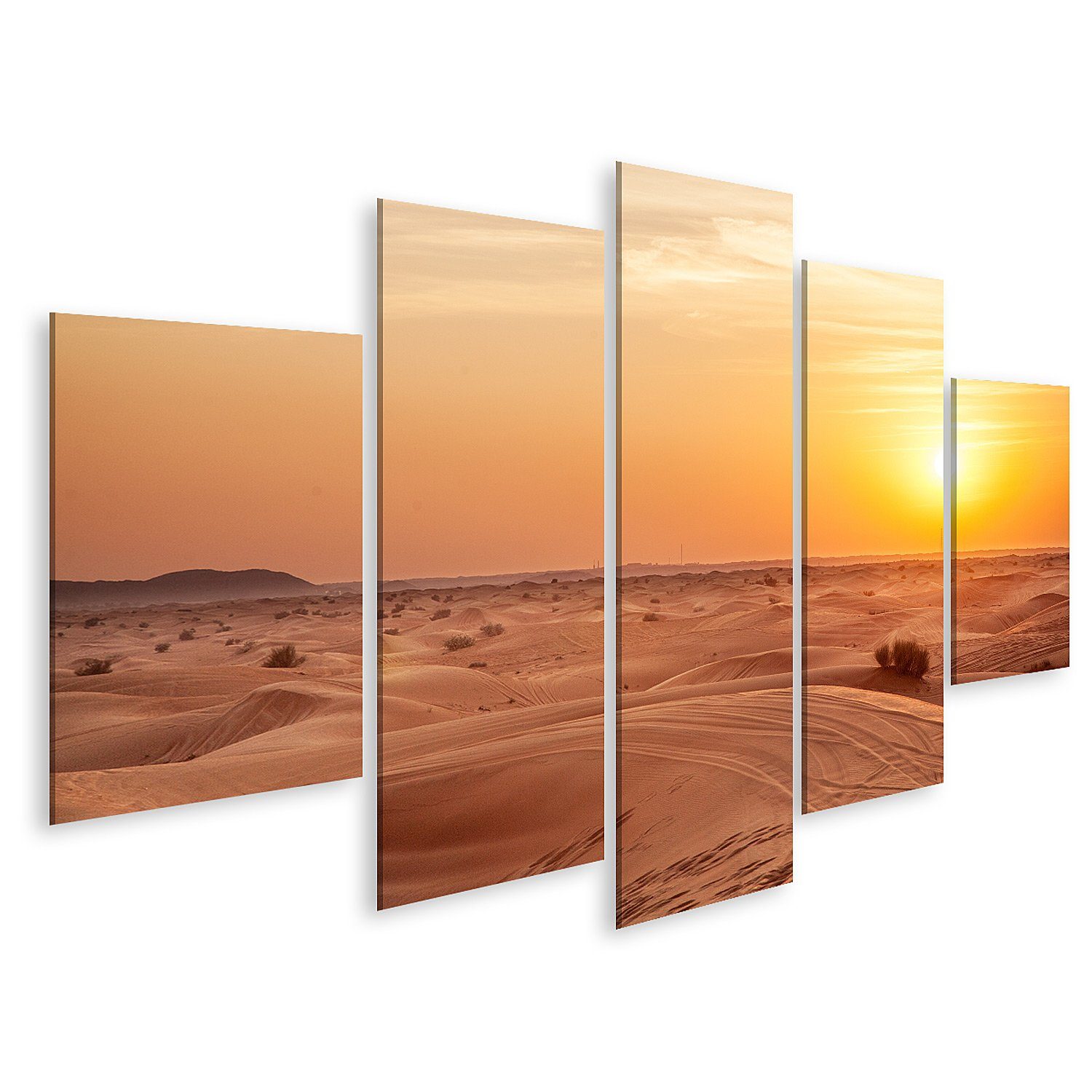islandburner Leinwandbild »Bild auf Leinwand Sonnenuntergang In Der Wüste Wandbild Leinwandbild ...