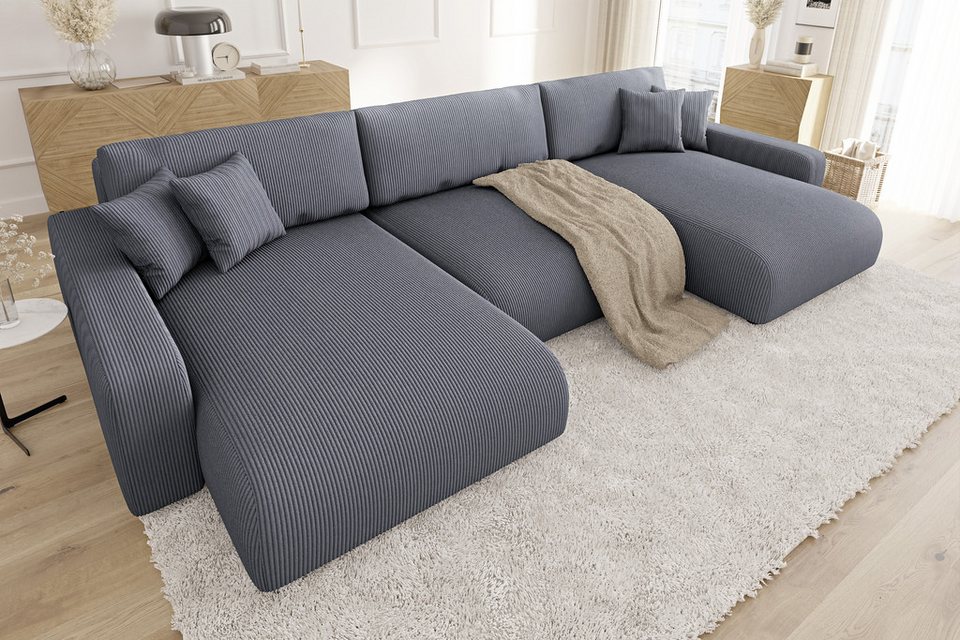 S Style Möbel Wohnlandschaft Emma Mit Schlaffunktion Und Bettkasten In