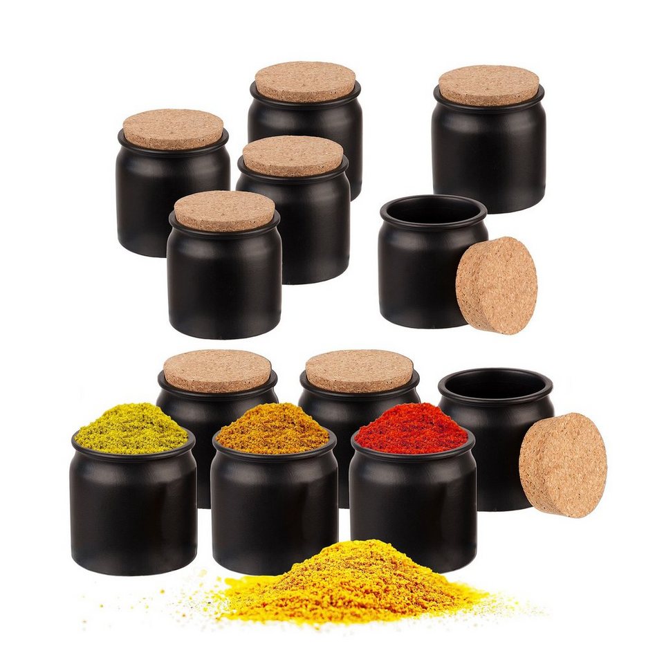 Bigdean Gewürzbehälter 12er Set Gewürzdosen Mit Korken−deckel 150 Ml