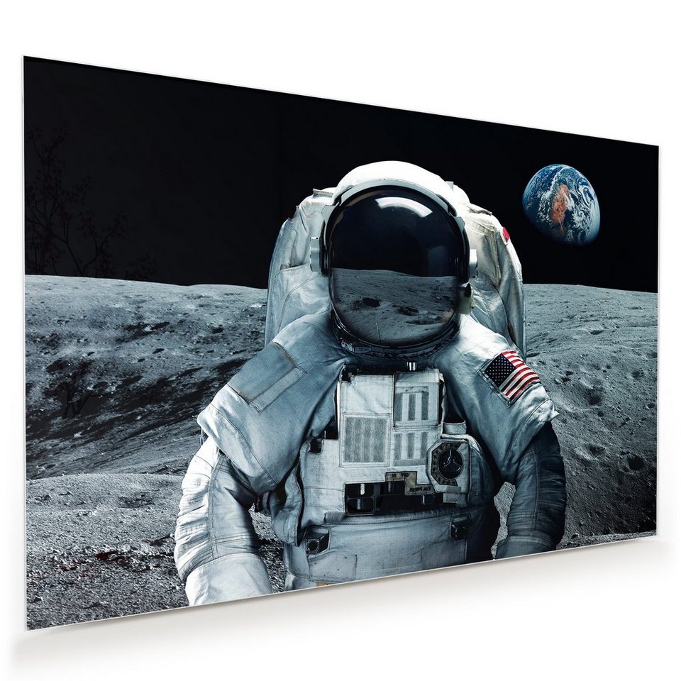 Primedeco Glasbild Wandbild Astronaut mit Aufhängung, Weltall Primedeco Glasbild Wandbild Astronaut mit Aufhängung, Weltall