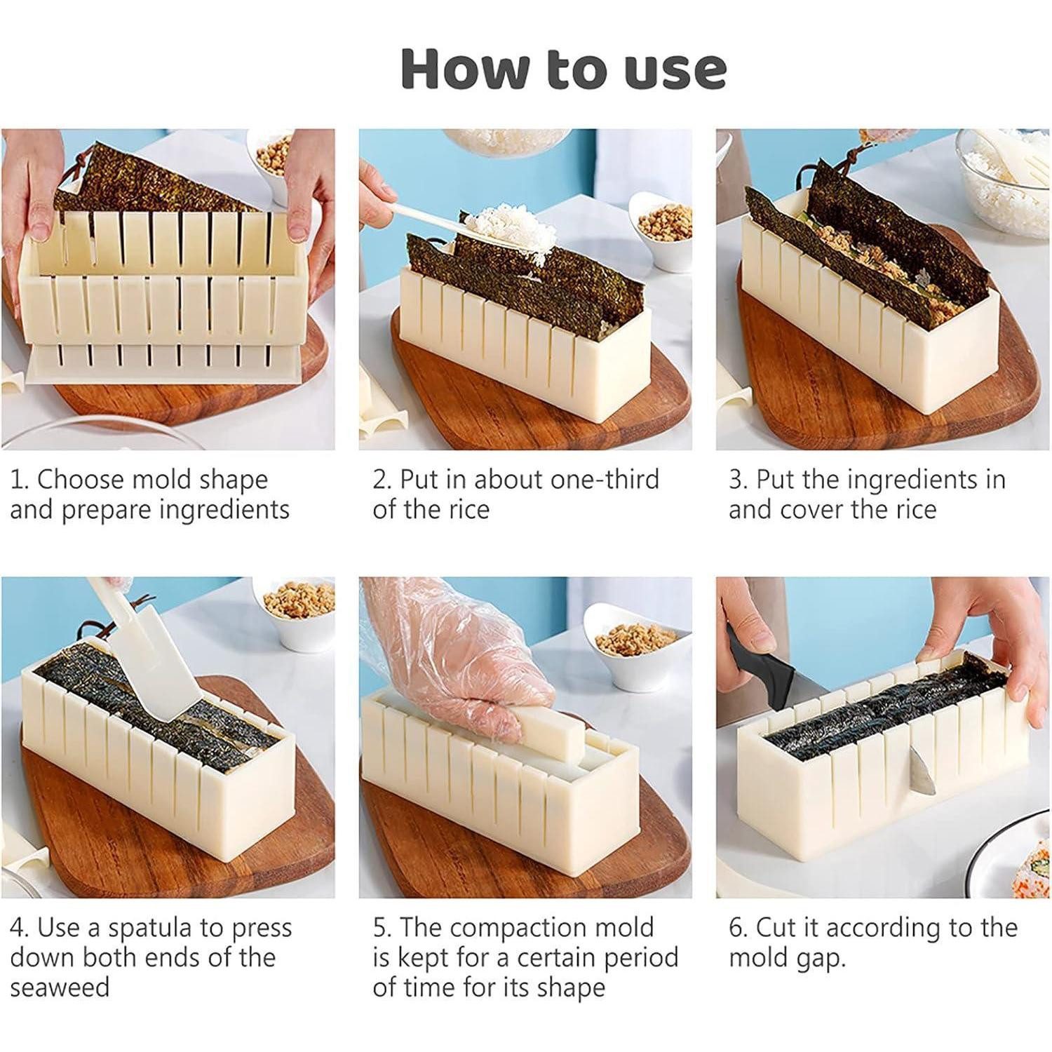 LuxusKollektion Sushi-Roller Sushi Maker Set 12 Artikel Messer Matte ...