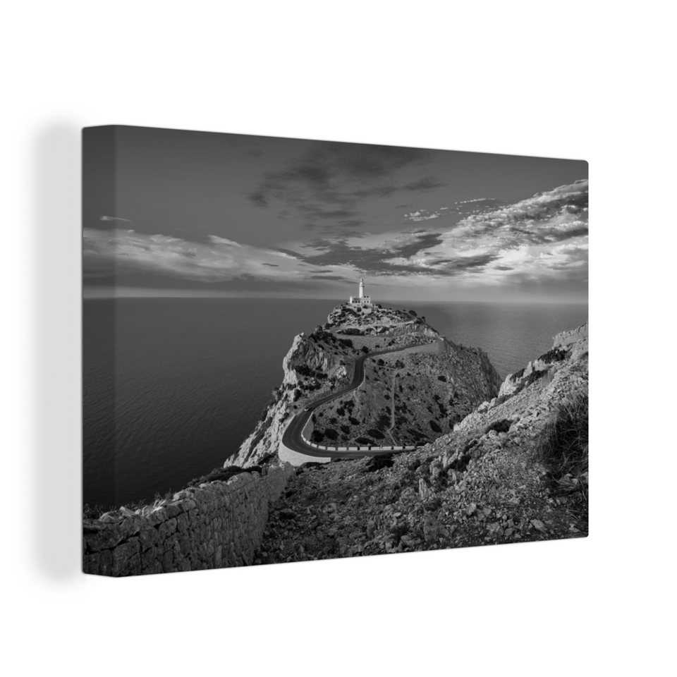 Onemillioncanvasses® Leinwandbild Mallorca Leuchtturm Berge
