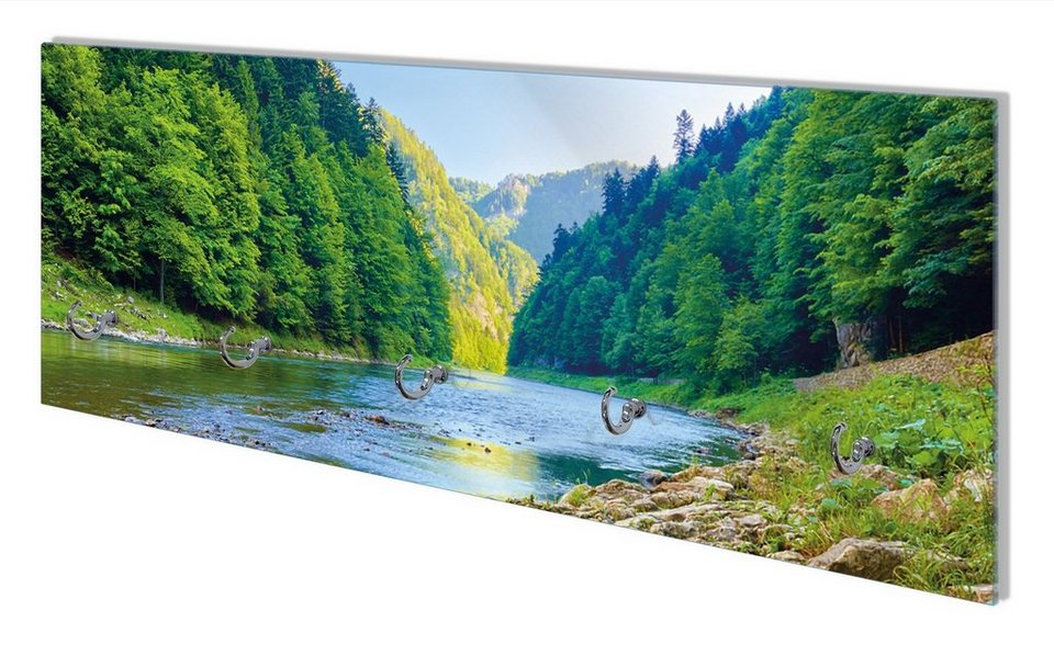 Wallario Wandgarderobe Fluss In Den Bergen An Steinigem Ufer 1 Teilig