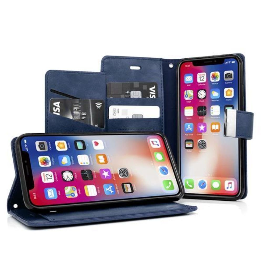 Mygadget Handyhülle Flip Case Klapphülle 5x Kartenfach And Standfunktion