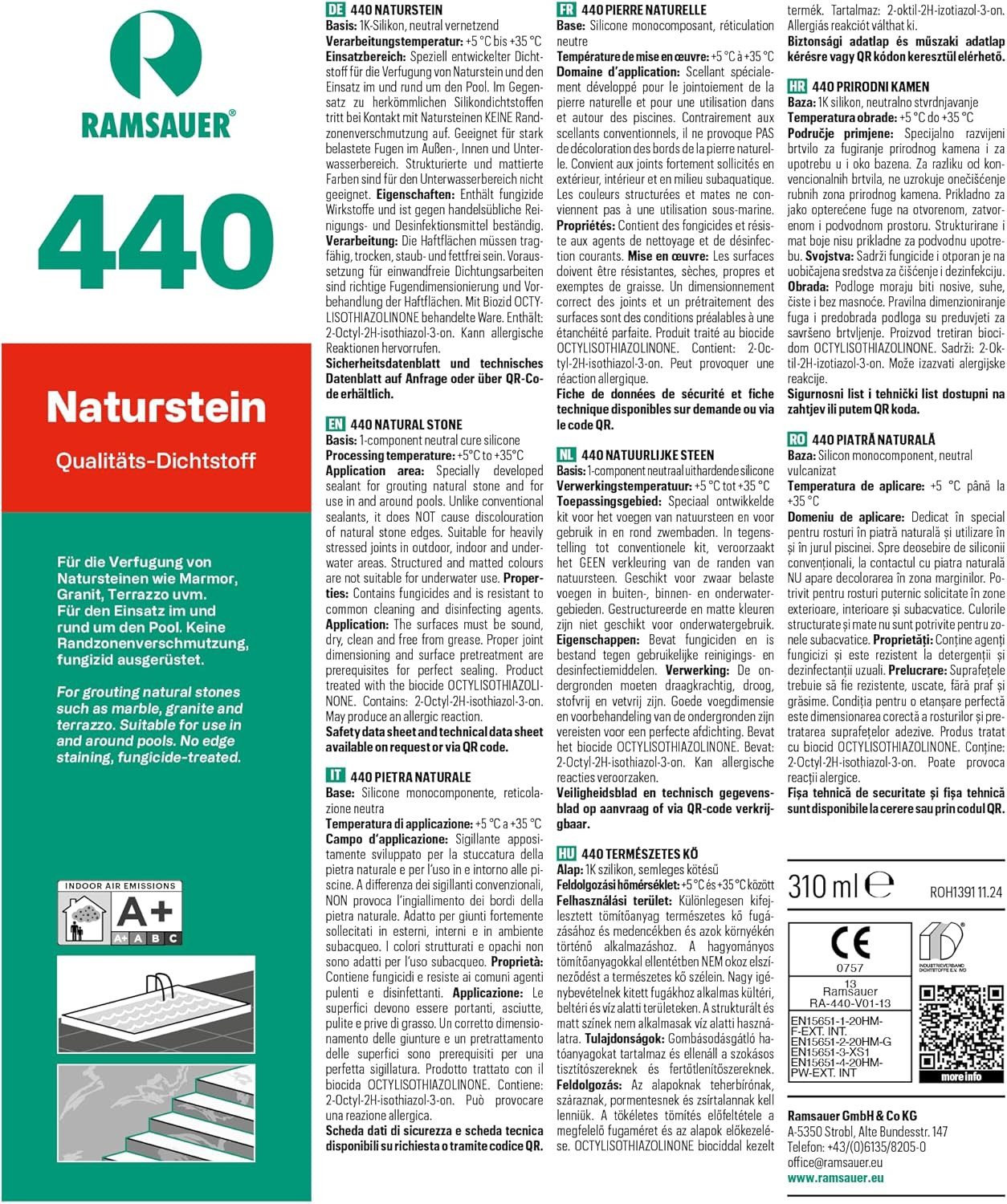 Ramsauer Dichtstoff Ramsauer 440 Naturstein Silikon Dichtstoff 310ml ...