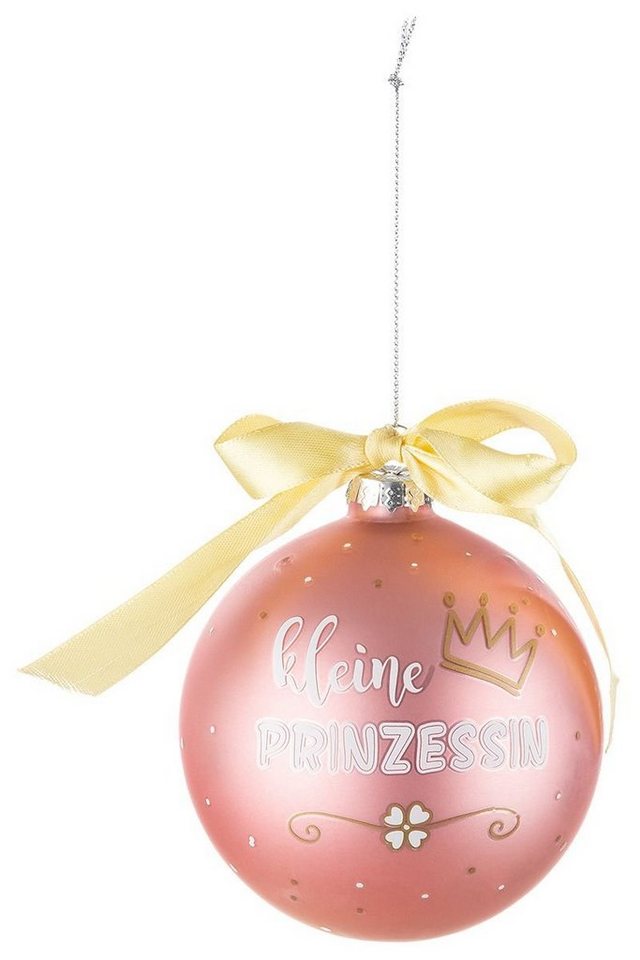 Gilde Dekoobjekt 6er Set Glas Baumkugel Kleine Prinzessin Rosaweiß