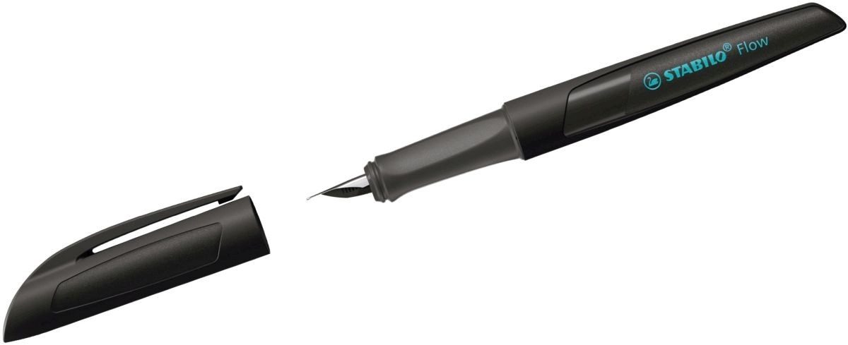 STABILO Füllhalter Füller Flow Active M schwarz inkl. 1 Standardpatrone ...