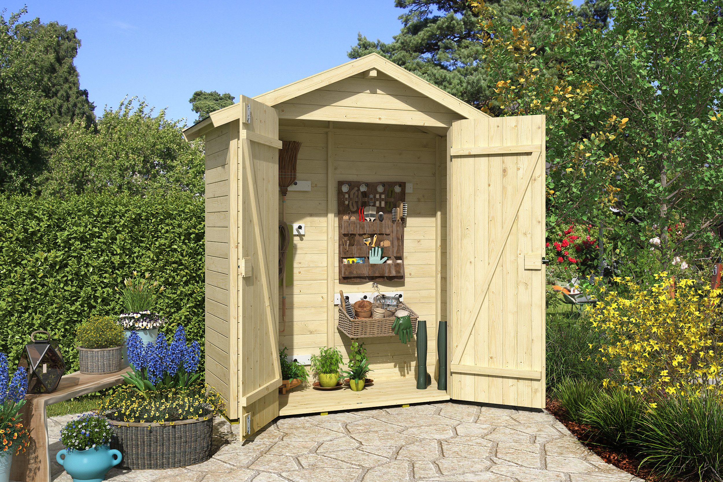 Nordic Holz Gartenhaus Elementhaus KENT 1.1, BxT: 194,5x83,8 cm