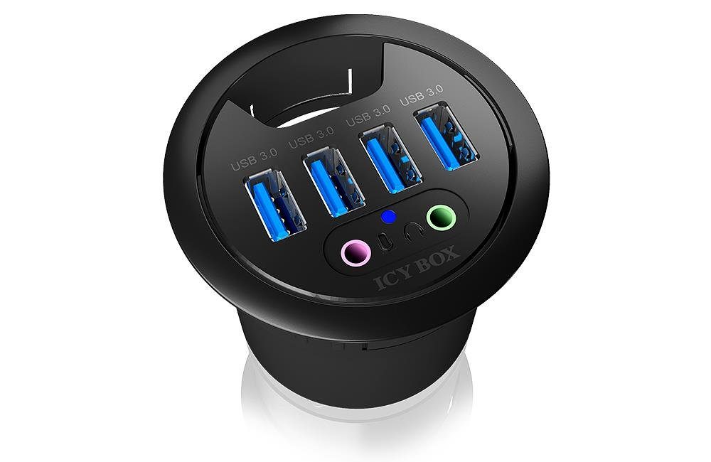 ICY BOX IB-HUB1403 USB-Adapter, 4 Port Tisch-Hub mit USB Type-A ...