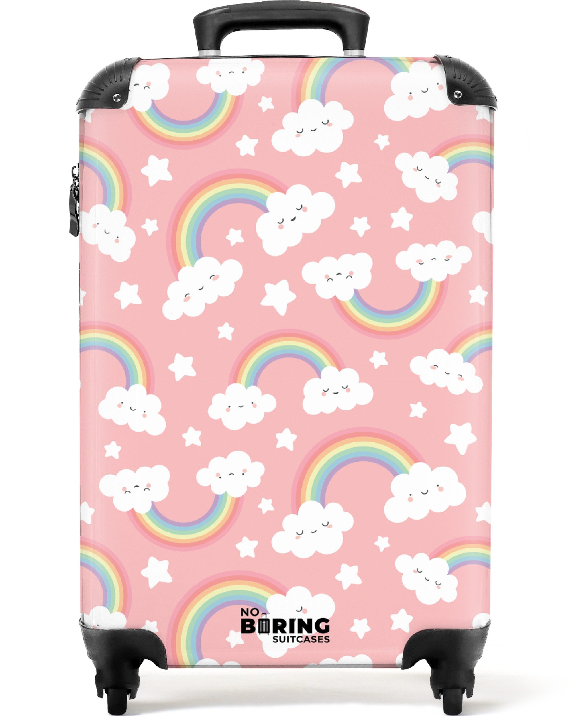 NoBoringSuitcases.com© Kinderkoffer Rosa - Regenbögen und Kirschen ...