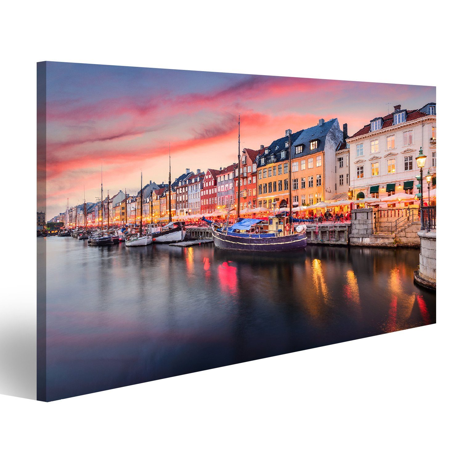 ᐅ islandburner Leinwandbild Bild auf Leinwand Kopenhagen Dänemark Am Nyhavn Wandbild ...