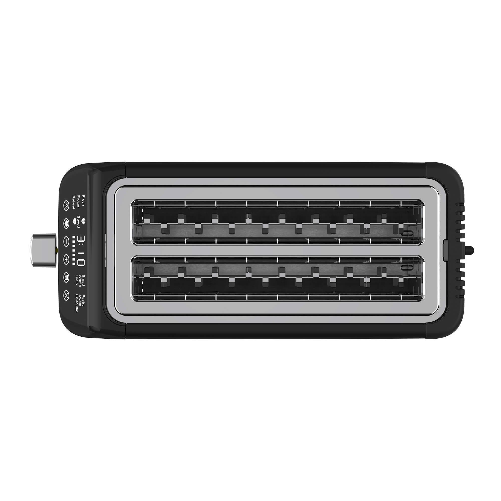 TurboTronic by Z-Line Toaster Langschlitz 4 Scheiben, Brötchenaufsatz ...