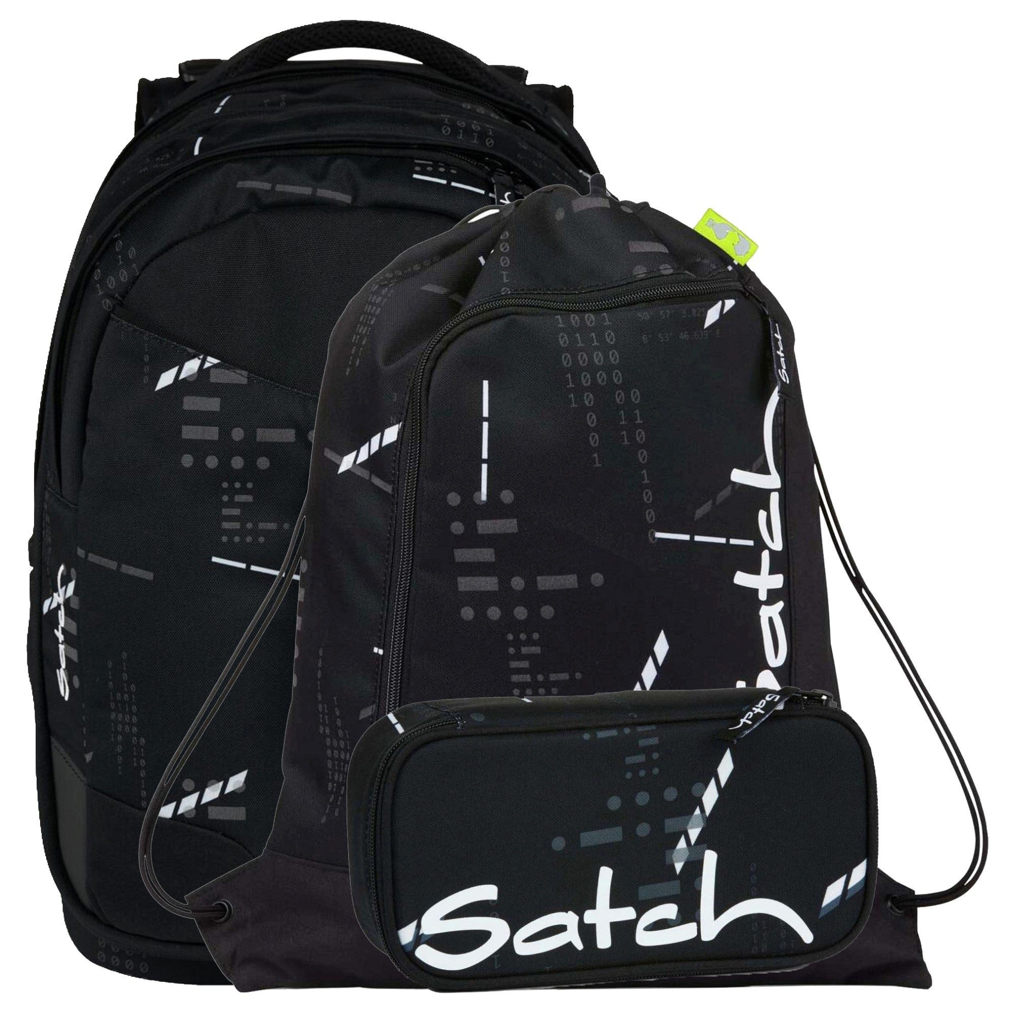 Satch Schulrucksack Match - Schulrucksack Set 3tlg. (ninja matrix)