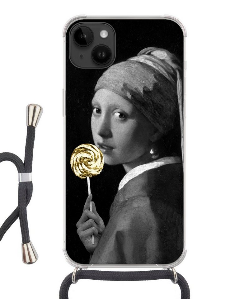 Muchowow Handyhülle Mädchen Mit Perlenohrring Lollipop Schwarz Und