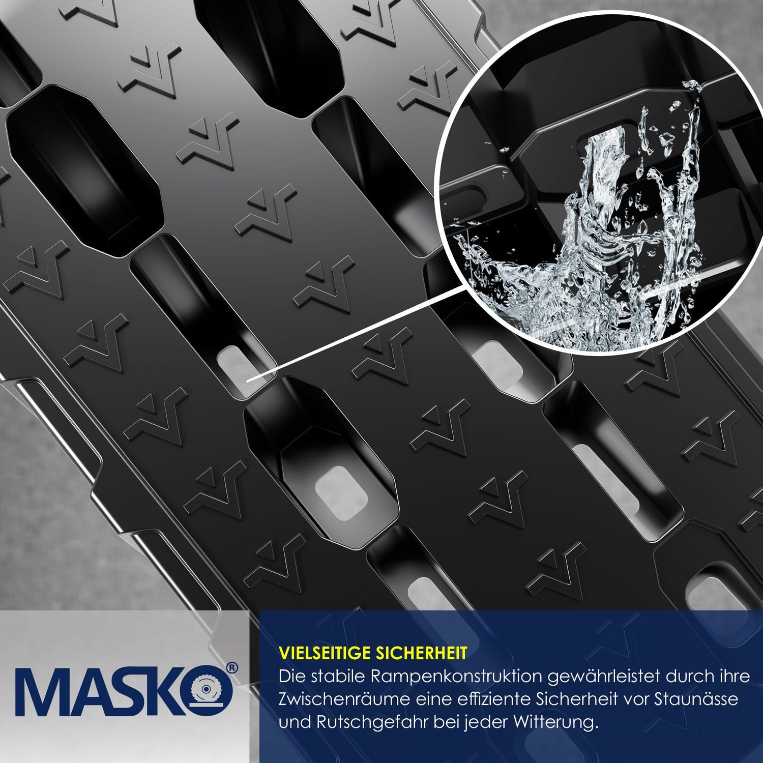 MASKO Auffahrrampe, 2er Set Auffahrkeile bis 7 t Traglast KFZ-Rampe mit ...