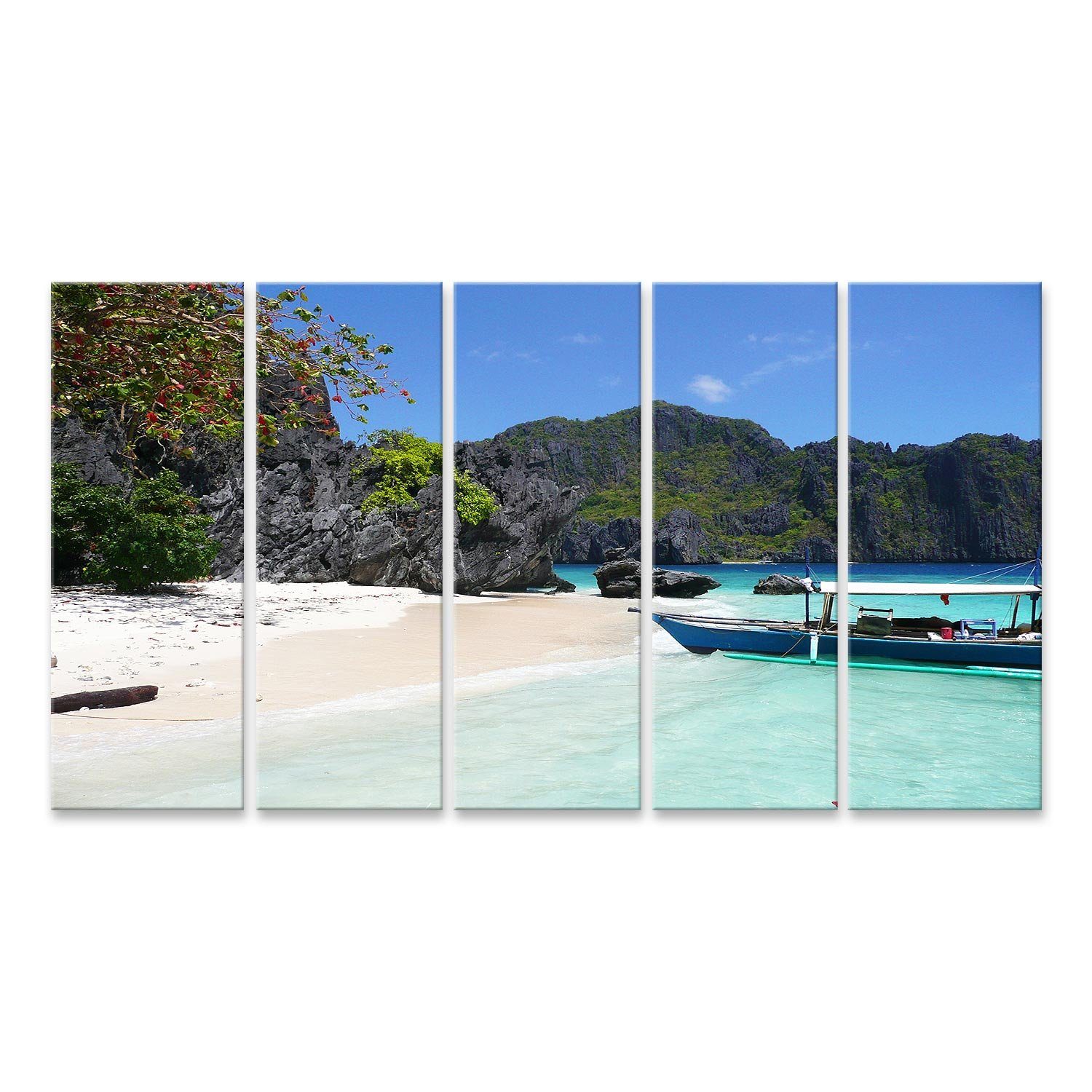 islandburner Leinwandbild Bild auf Leinwand Strand auf den Philippinen Wandbild Poster Kunstdruc