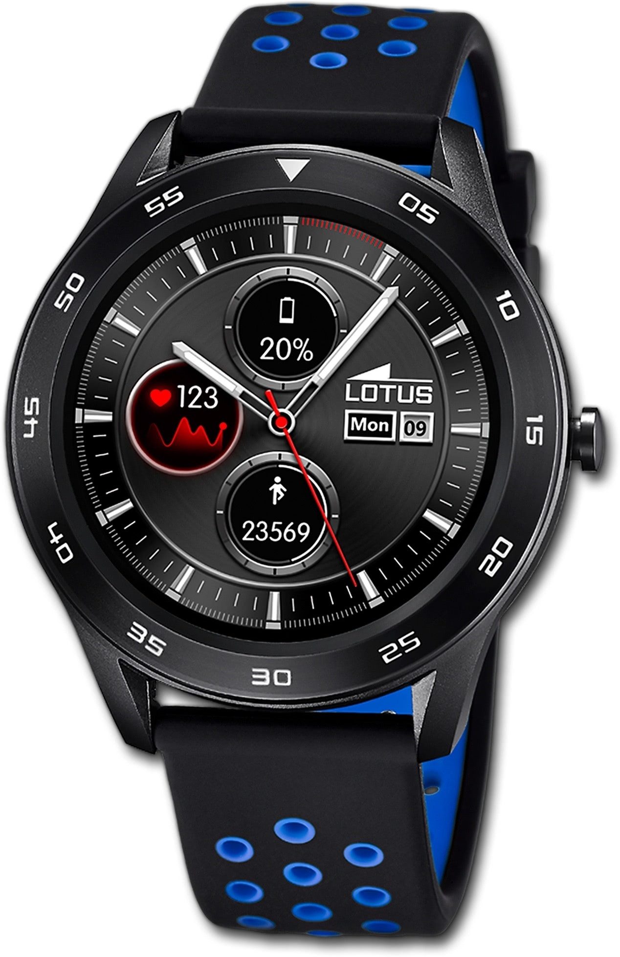 Lotus Multifunktionsuhr Lotus Herrenuhr Silikon schwarz blau, (Multifunktionsuhr), Herrenuhr ...