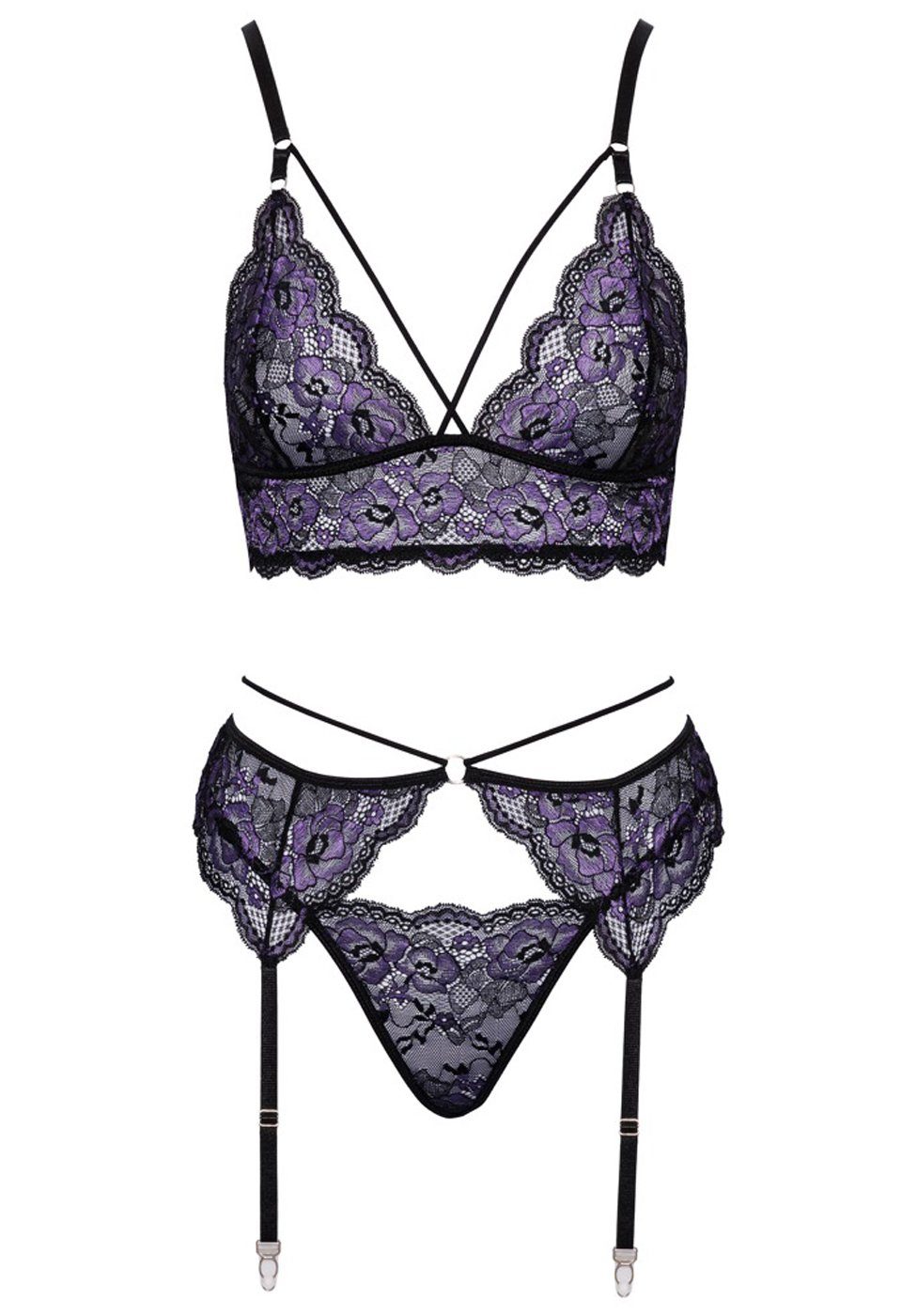 Cottelli Collection Set: Bügel-BH Dessous Set: BH, String und ...