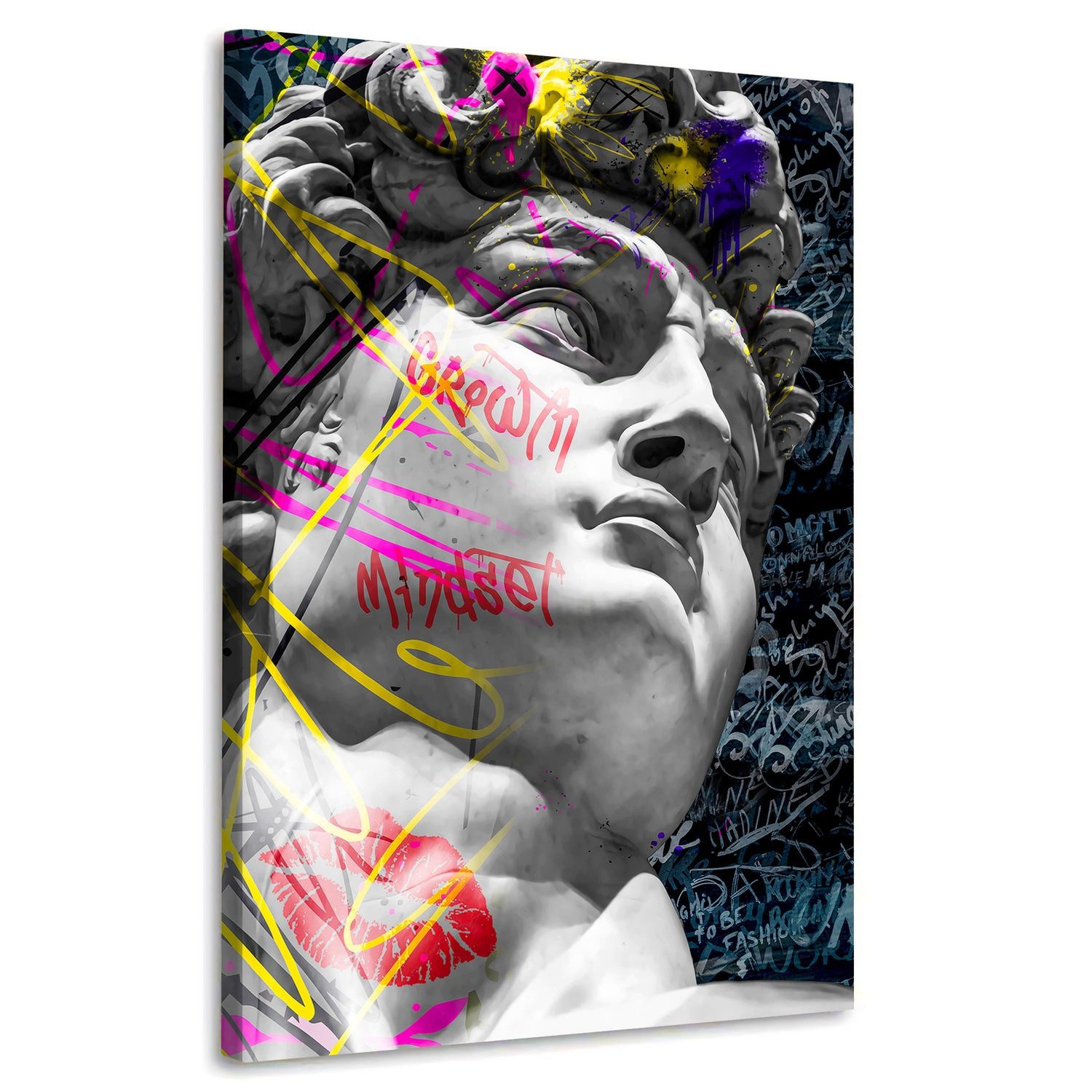 Artedinoi Leinwandbild David Pop Art Style Wandbild Leinwandbild