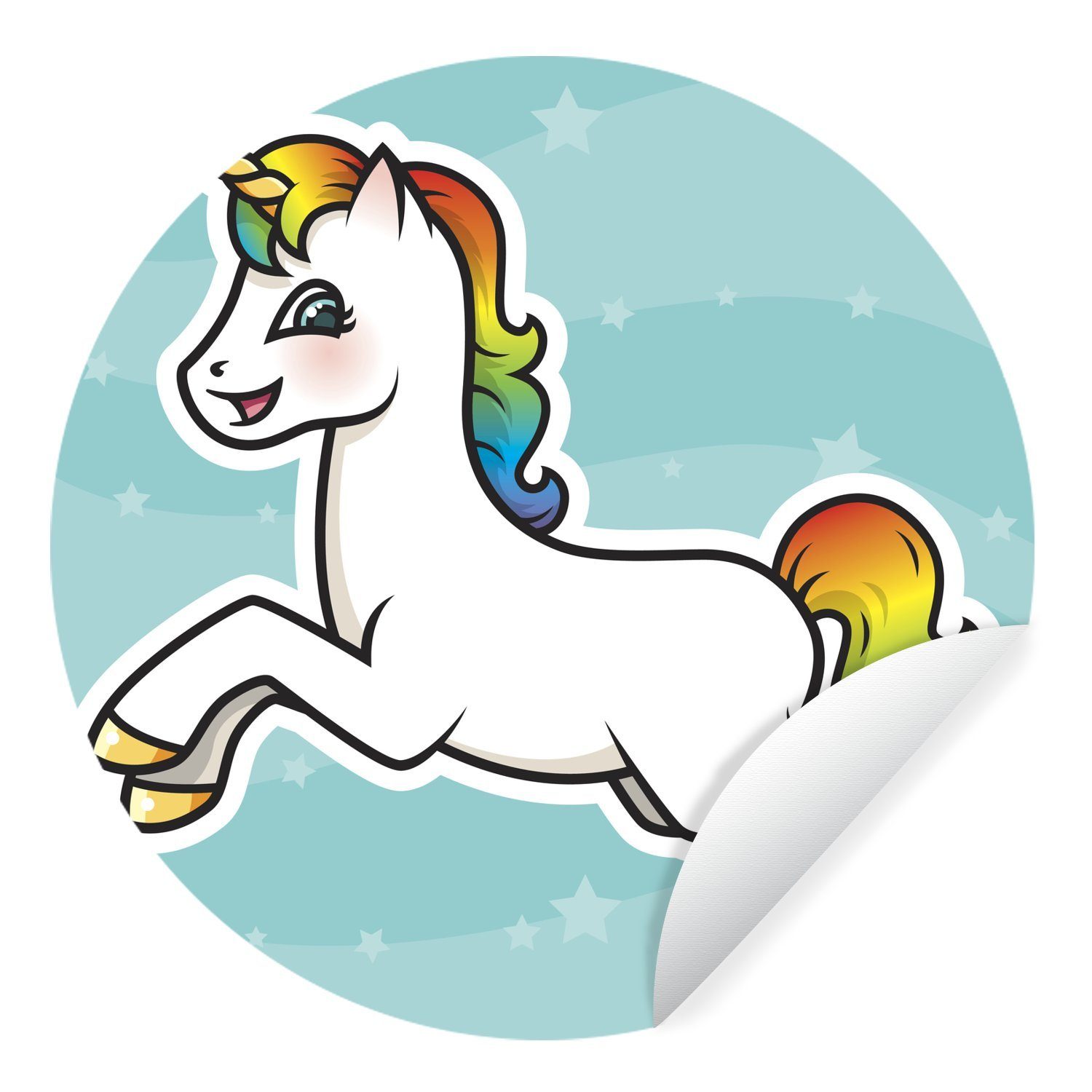 Muchowow Wandsticker Eine Illustration Eines Springenden Einhorns