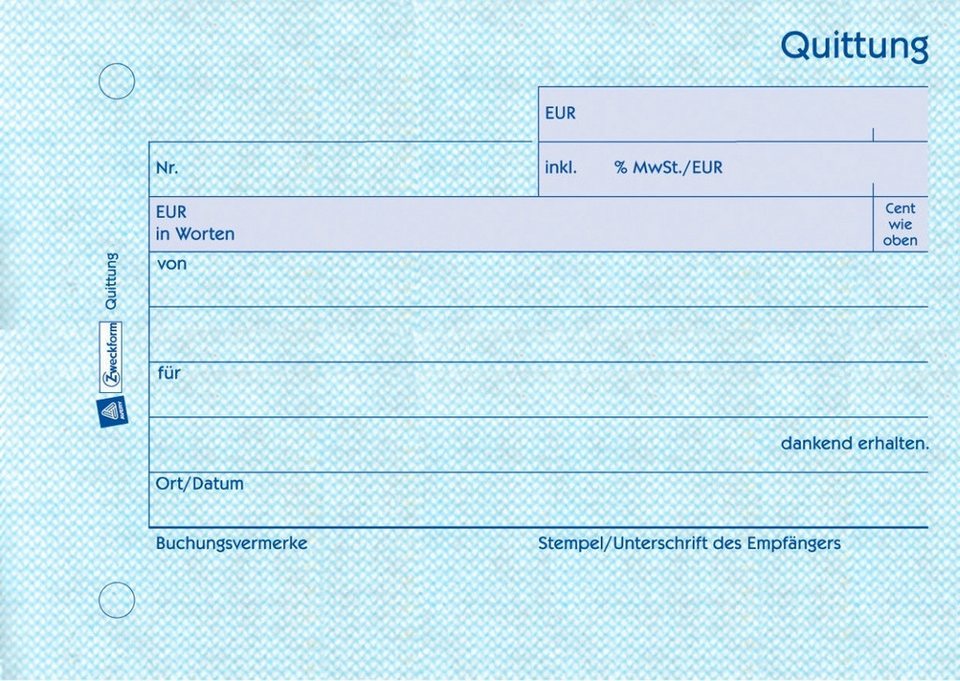 Avery Zweckform Formularblock Formularbuch Quittung A6 quer VE=50 Blatt ... Avery Zweckform Formularblock Formularbuch Quittung A6 quer VE=50 Blatt ...
