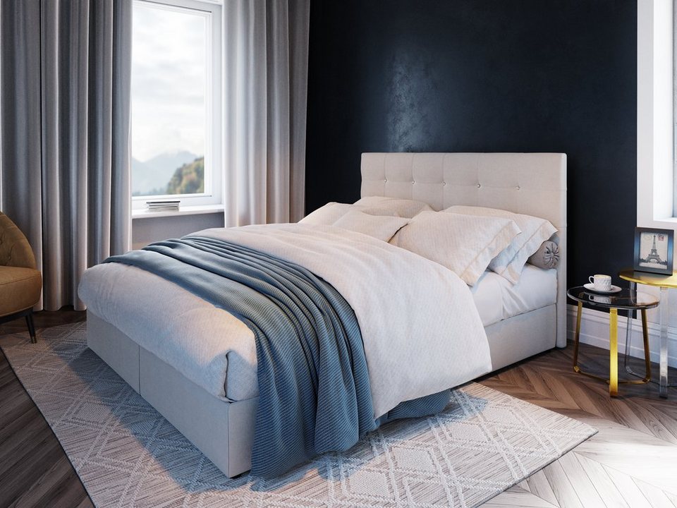 Yourhouse24 Boxspringbett King Mit 2 Bettkästen Doppelbett Mit Bonell