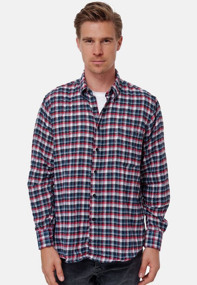 Egomaxx Langarmhemd 3486 Regular Fit 1 Tlg Knöpfe Herren Flanell