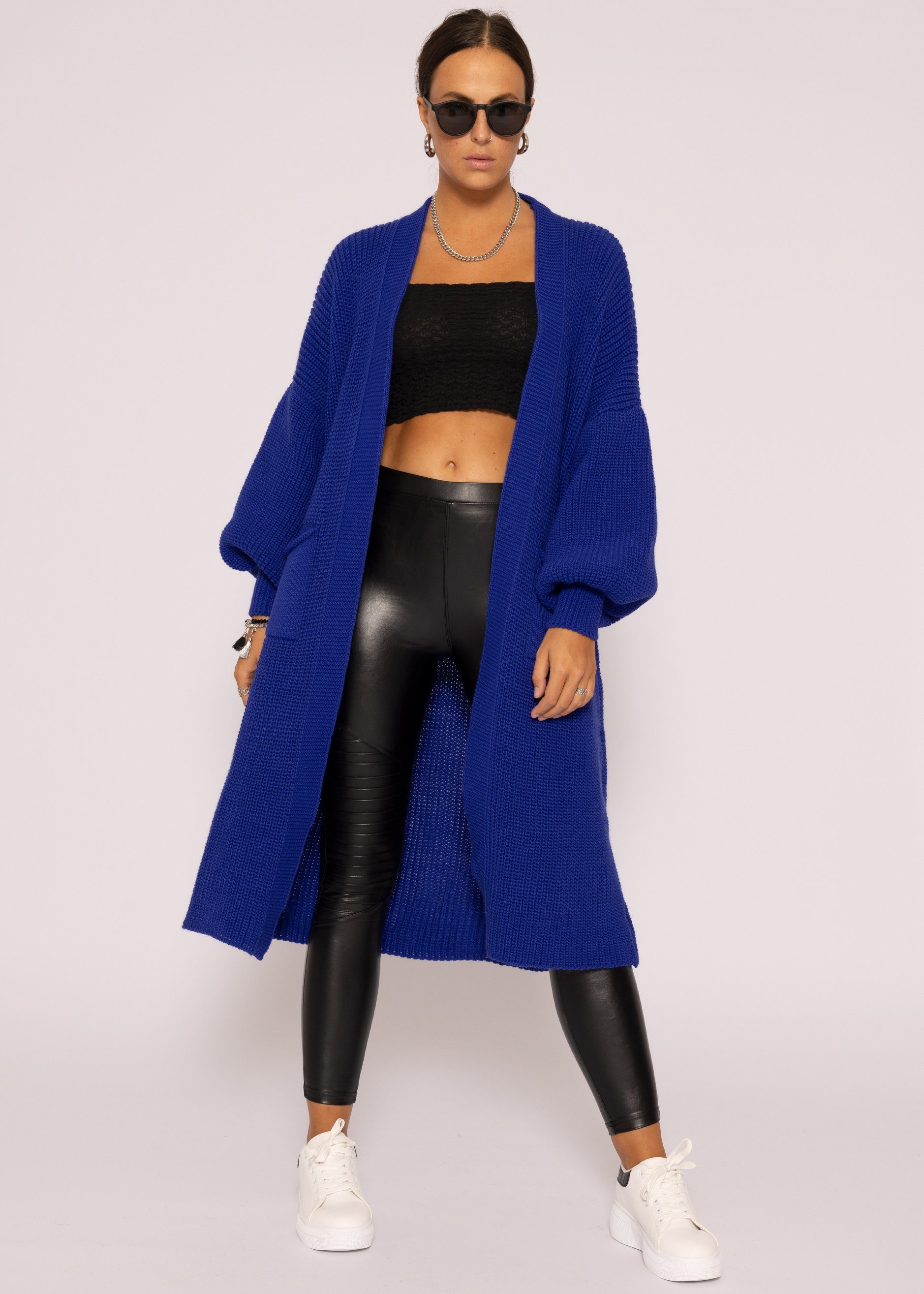 Sassyclassy Longstrickjacke Oversize Strickjacke Damen Lang Aus Weichem