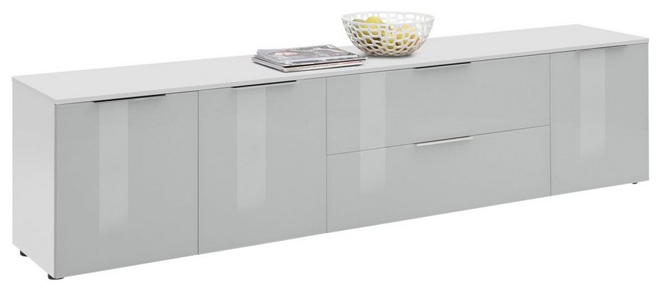 Möbelando Lowboard 78363420 Bxhxt 226x55x40 Cm In Weiß Matt Glas