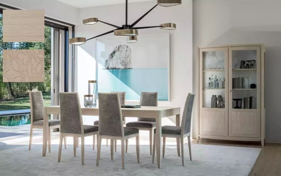 Jvmoebel Esszimmer Set Esstisch 6x Stuhl Vitrine Esszimmer Set Gruppe