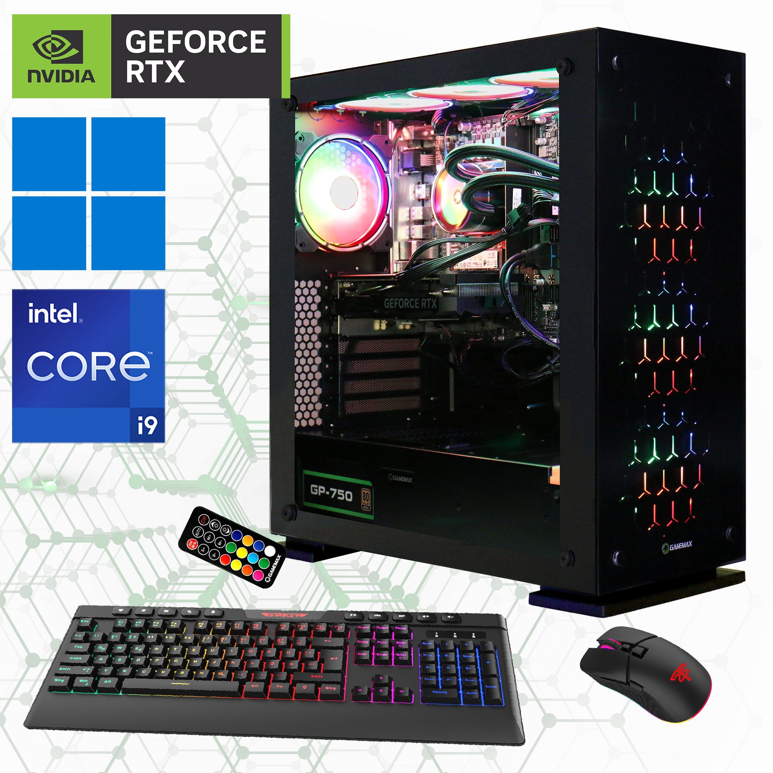 GAMEMAX Onyx II 7292 Gaming-PC (Intel® Core i9 14900KF, RTX 4070 Ti Super, 32 GB RAM, 2000 GB ...