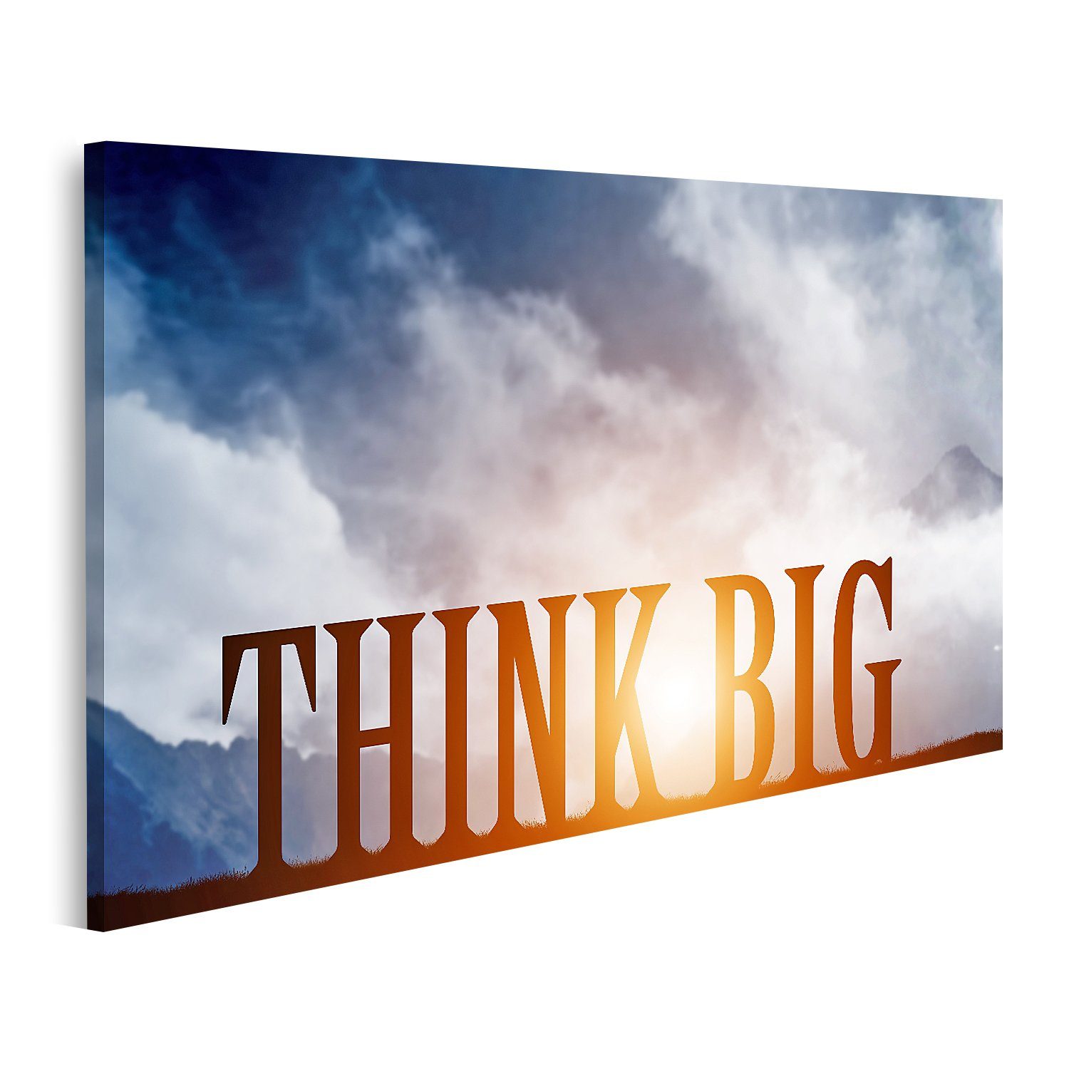 Islandburner Leinwandbild Bild Auf Leinwand Think Big Text Auf Berge