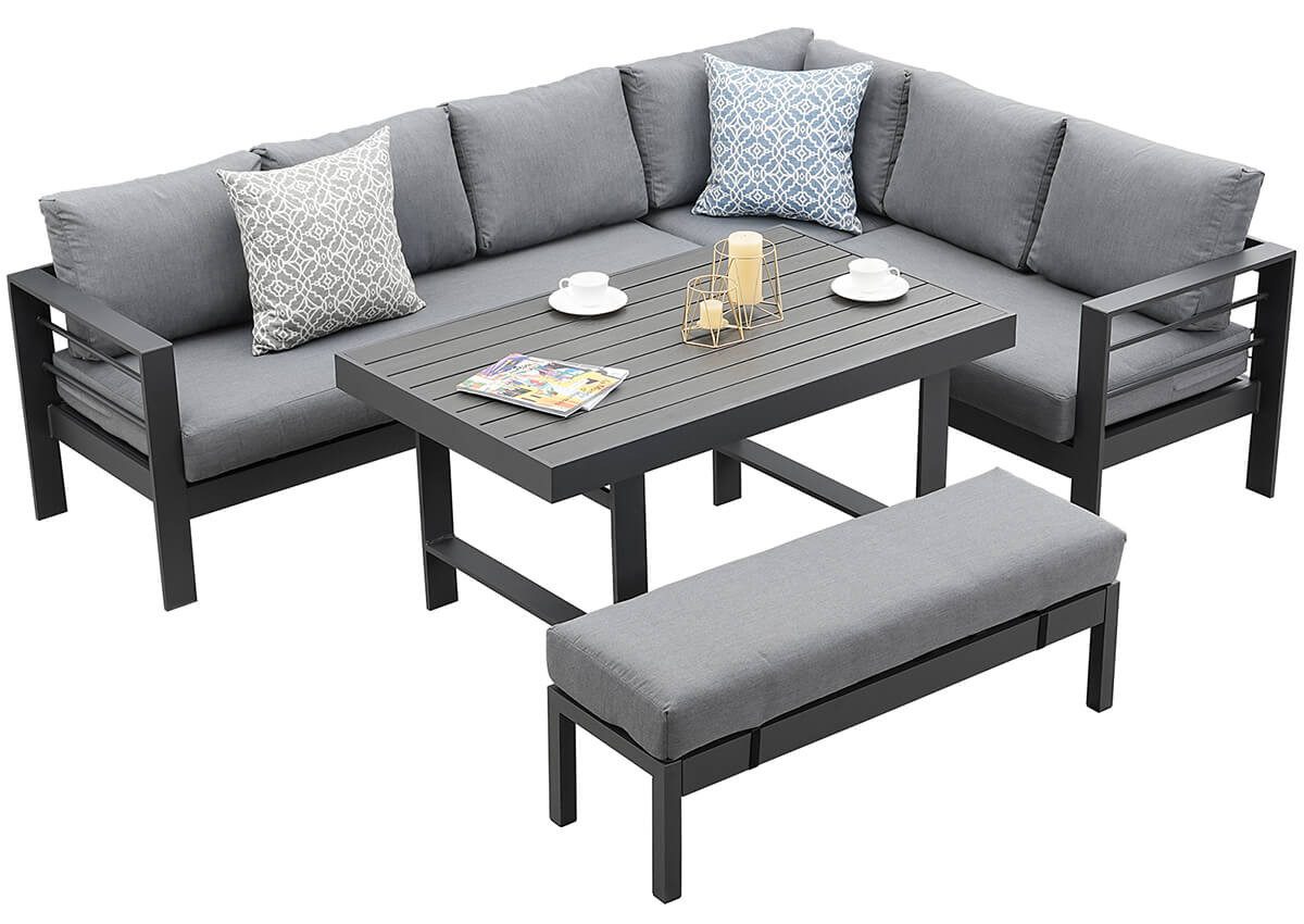MeXo Gartenlounge-Set Ecklounge Outdoor für 6-8 personen, (Gartenmöbel ...
