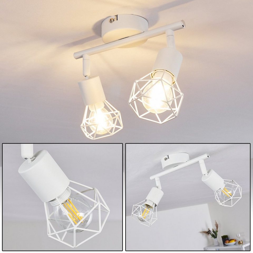 Hofstein Deckenleuchte Borio Deckenlampe Aus Metall In Weiß Ohne