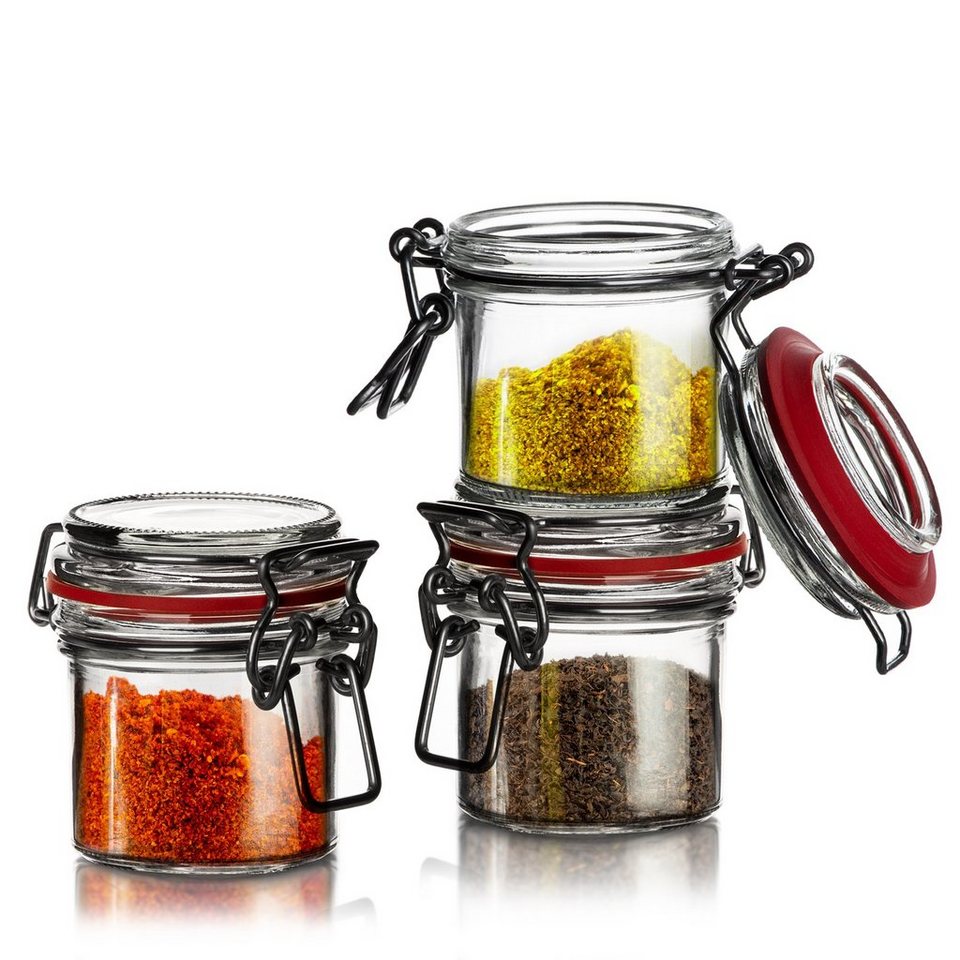 Bigdean Vorratsglas 12er Set Vorratsgläser 125ml Drahtbügelglas
