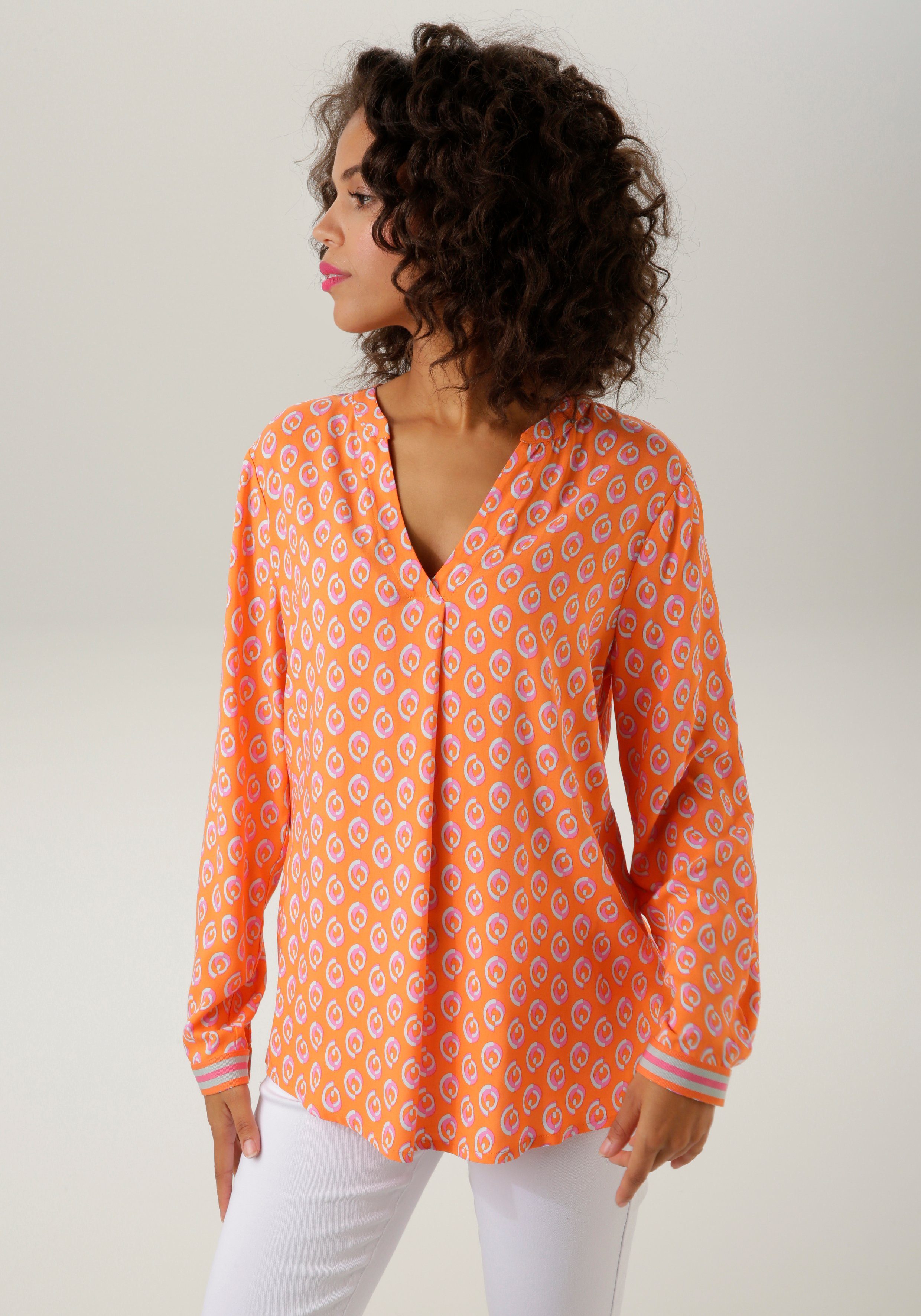 Aniston Casual Schlupfbluse Mit Extravagantem Graphischem Druck